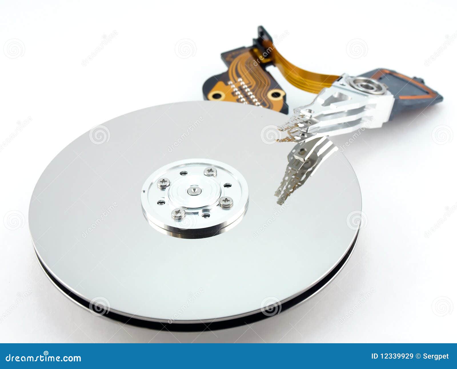 Heads and Disk of Hard Drive Stock Image - Image of byte, object: 12339929