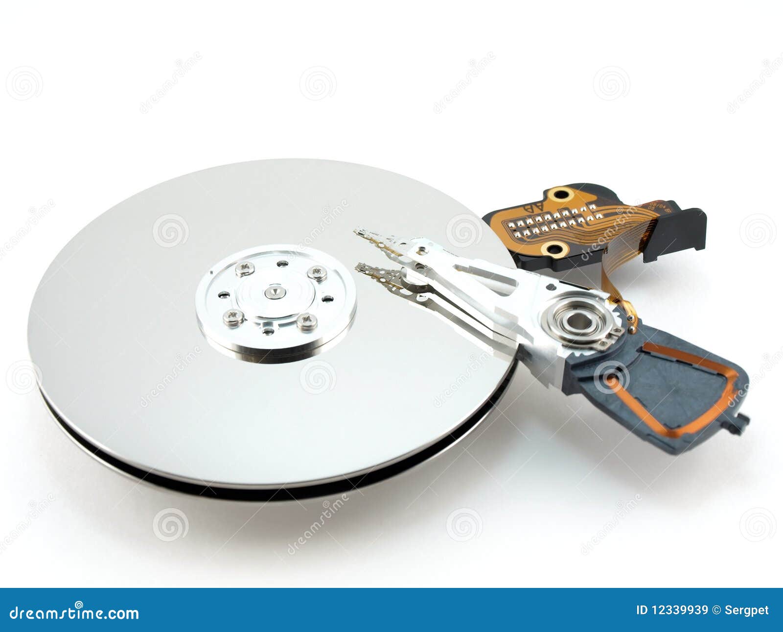 Heads and Disk of Hard Drive Stock Image - Image of data, security ...