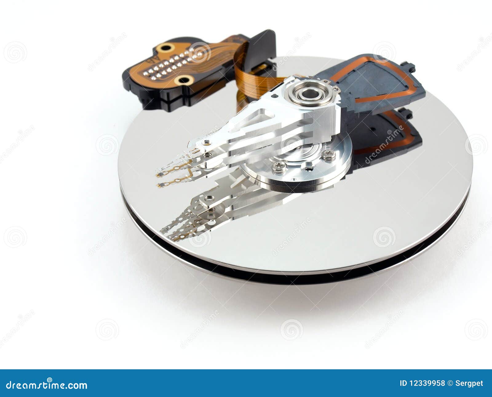 Heads and Disk of Hard Drive Stock Photo - Image of storage, data: 12339958