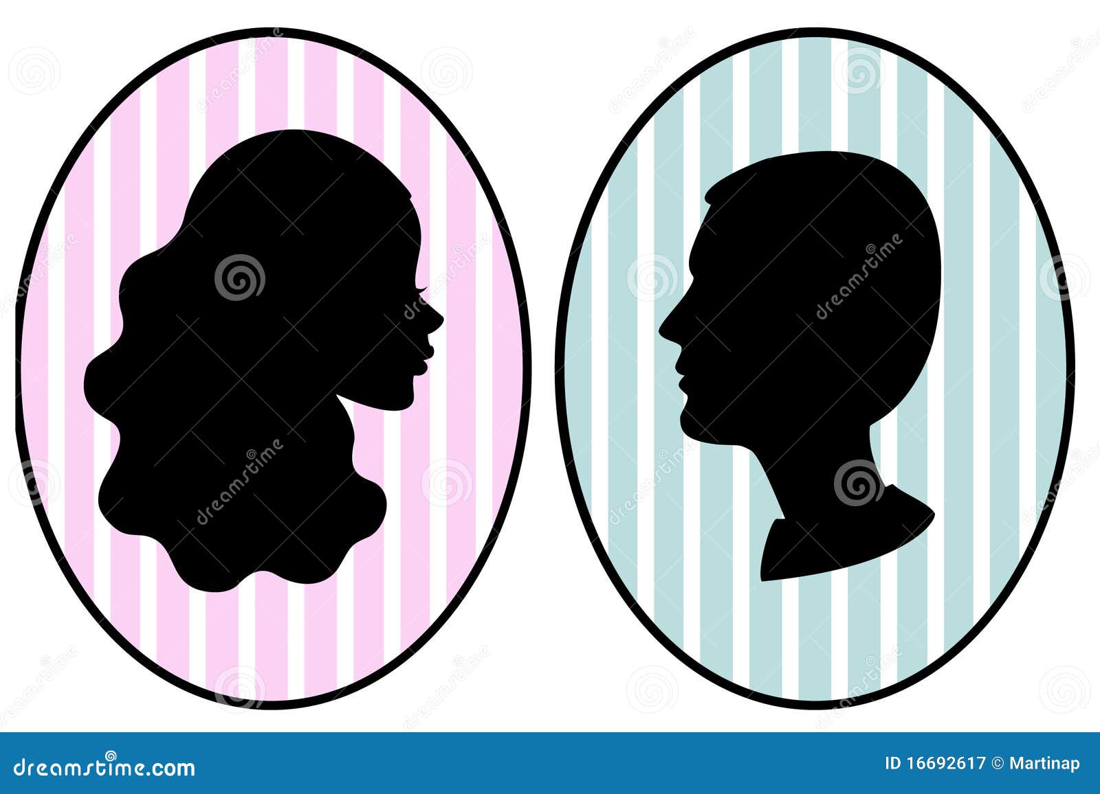 Heads in frames stock illustration. Illustration of silhouette - 16692617