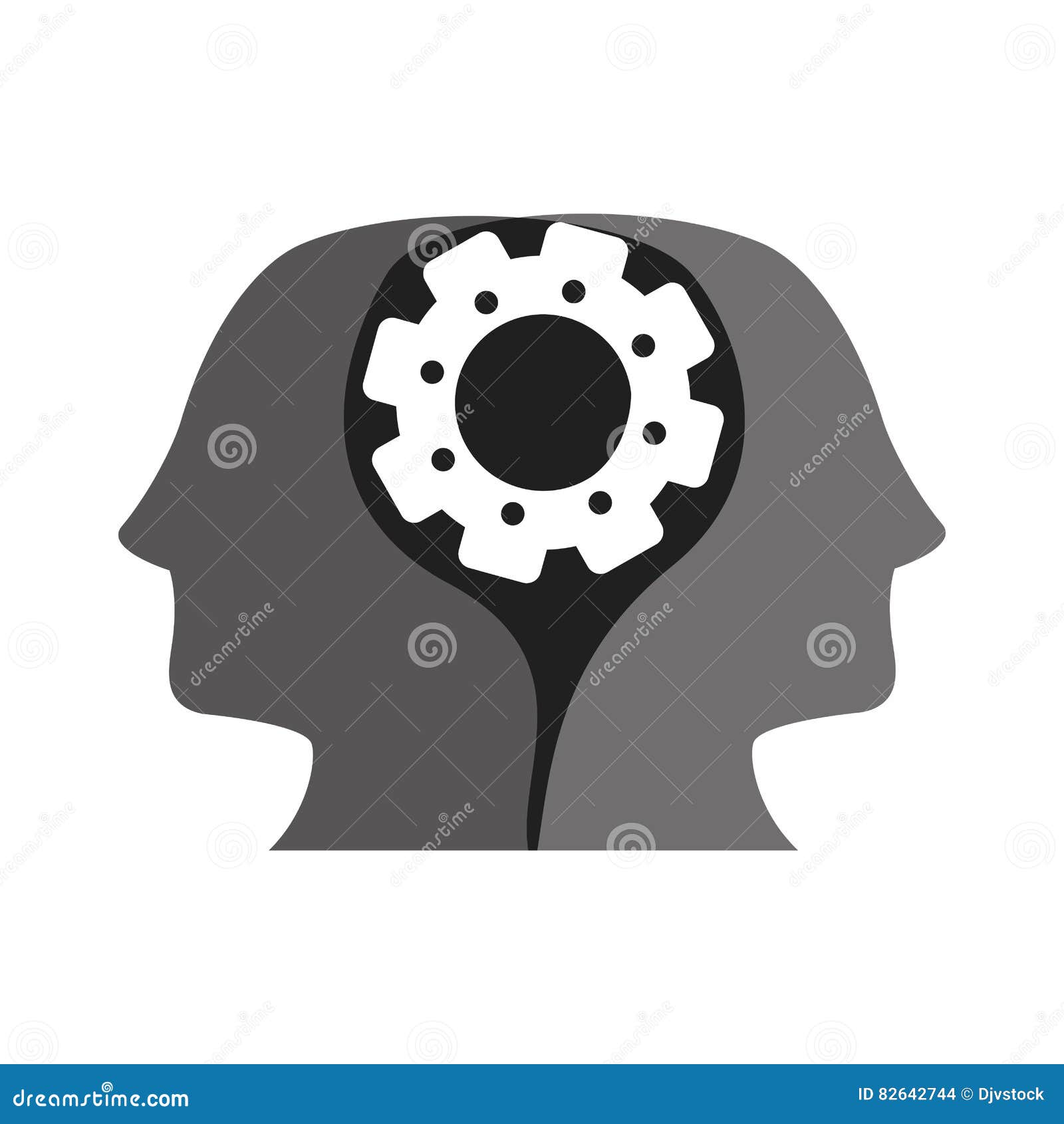 Heads and gear wheel stock illustration. Illustration of human - 82642744