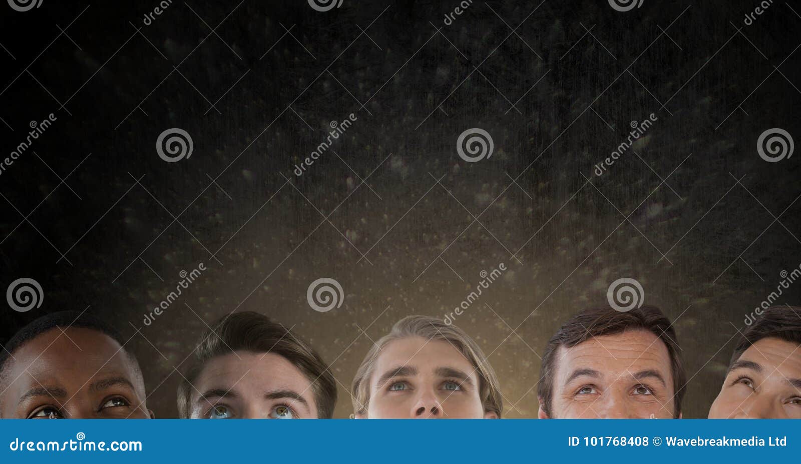 Heads Looking Up at Question Mark Stock Photo - Image of black, glow ...