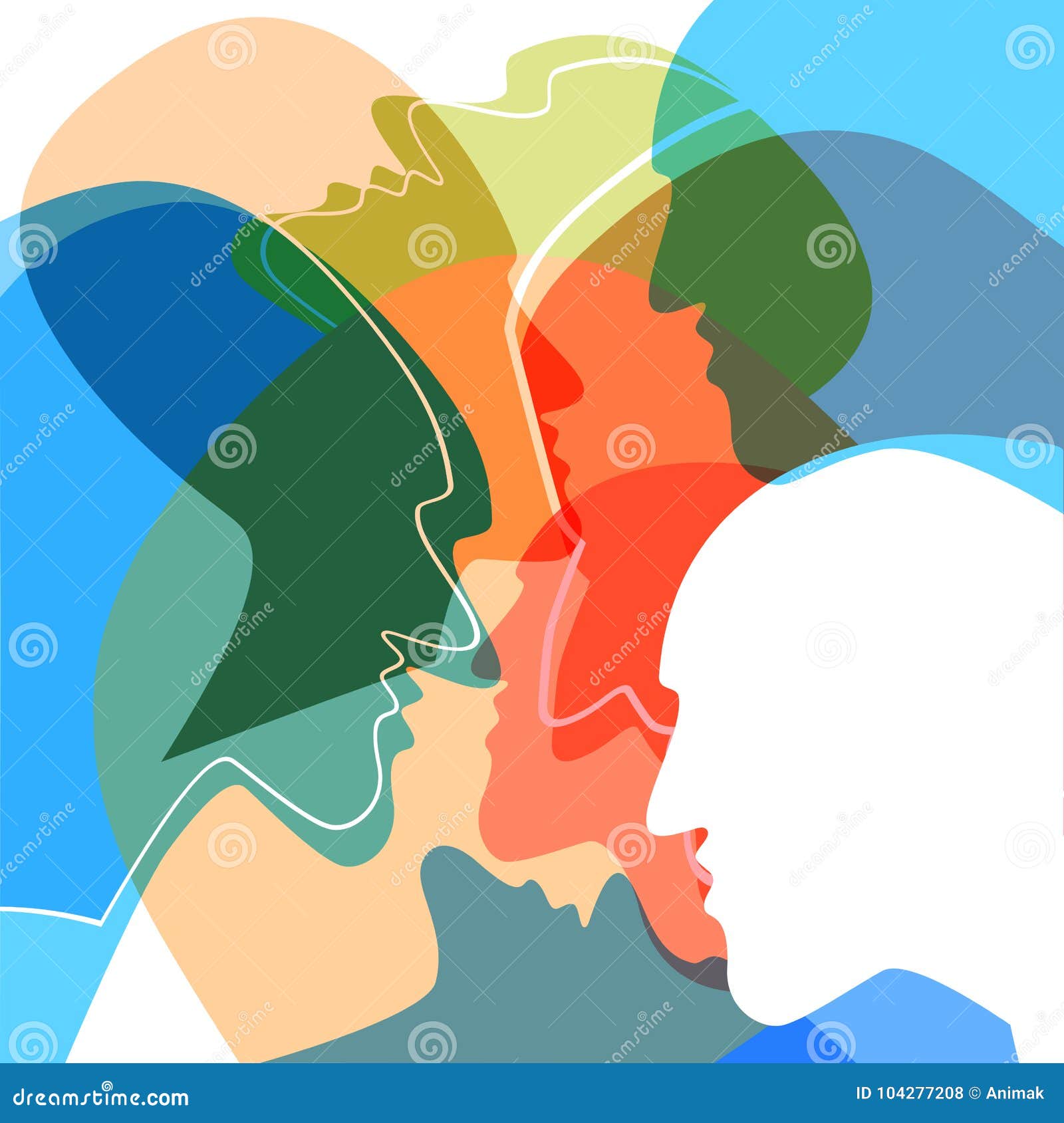 Heads People Concept, Symbol of Communication between People. Stock ...