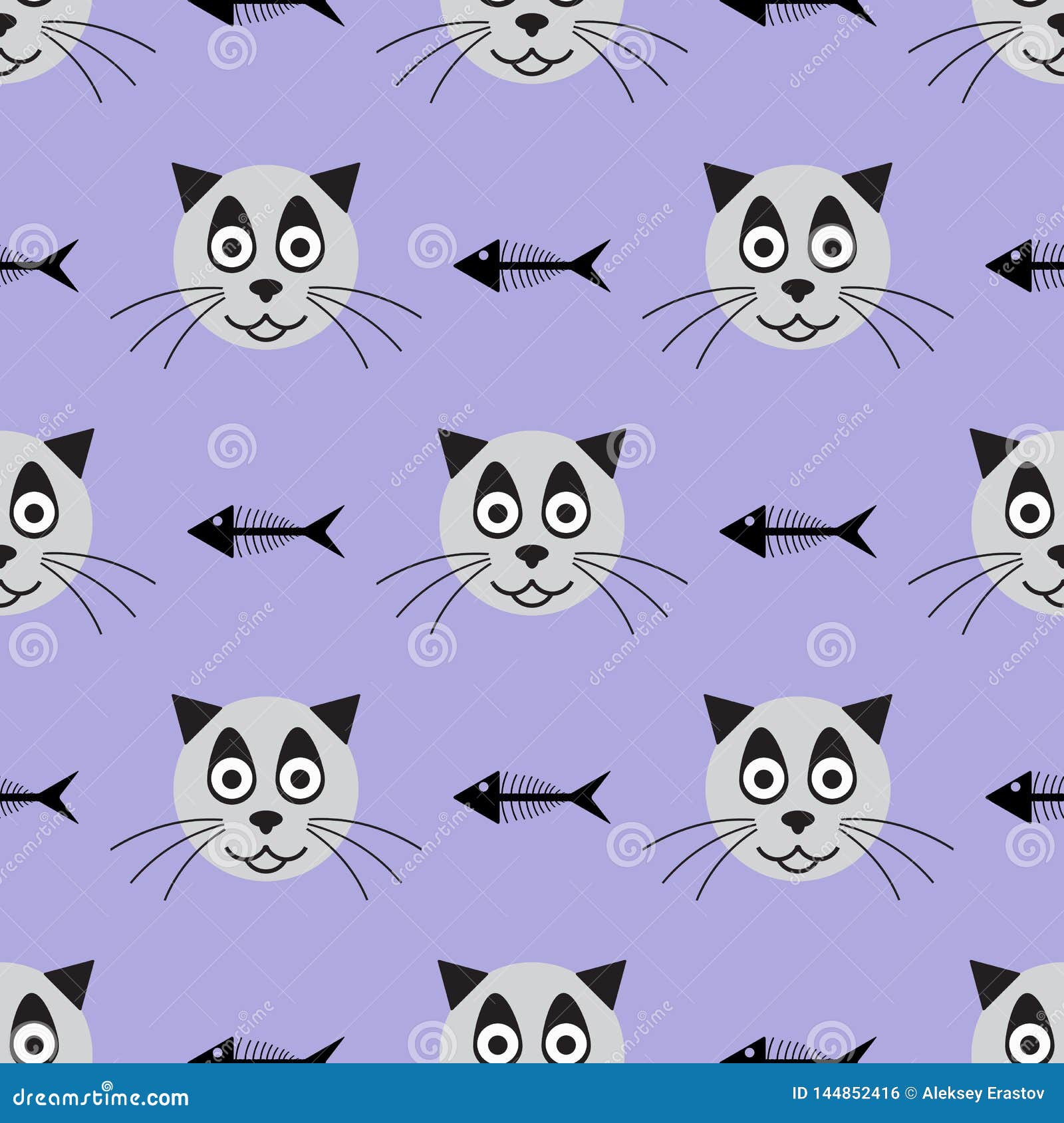 4 Fish Heads Cartoon Vector | CartoonDealer.com #3681323