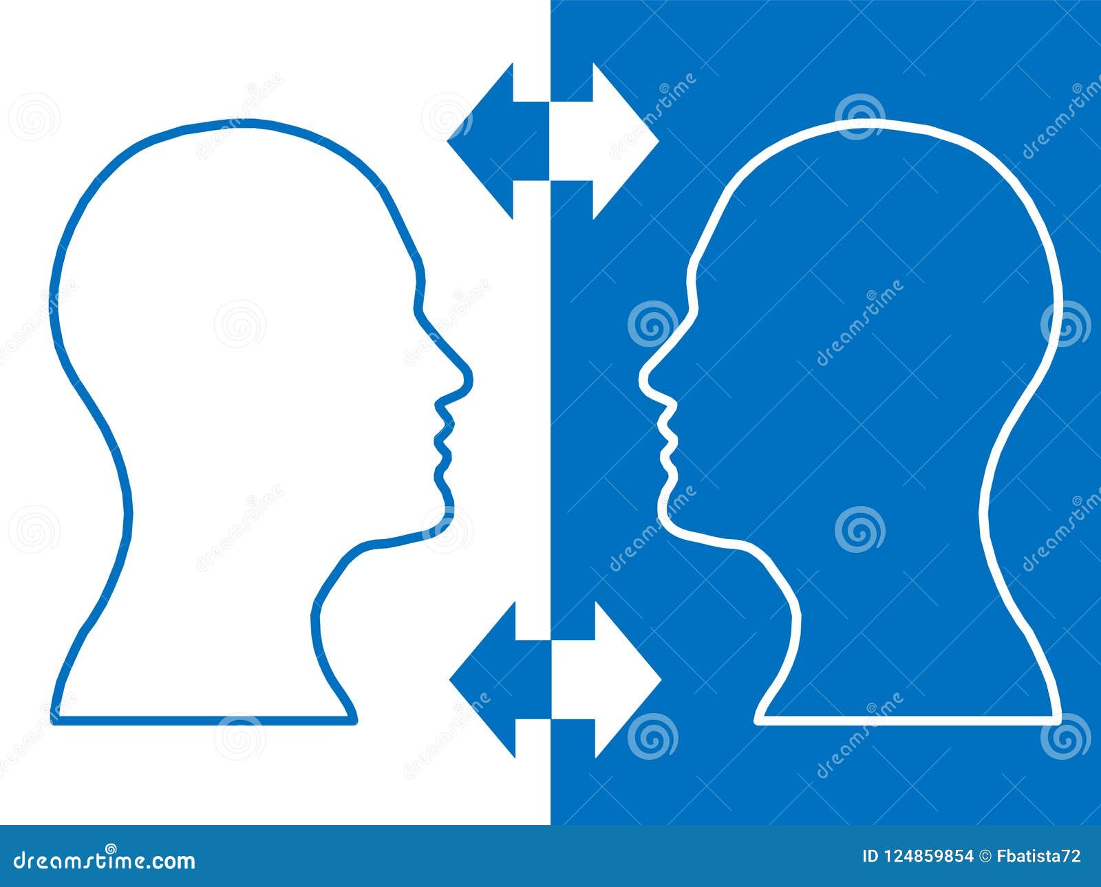 Heads of Two People, Abstract Brain for Concept Change Stock ...