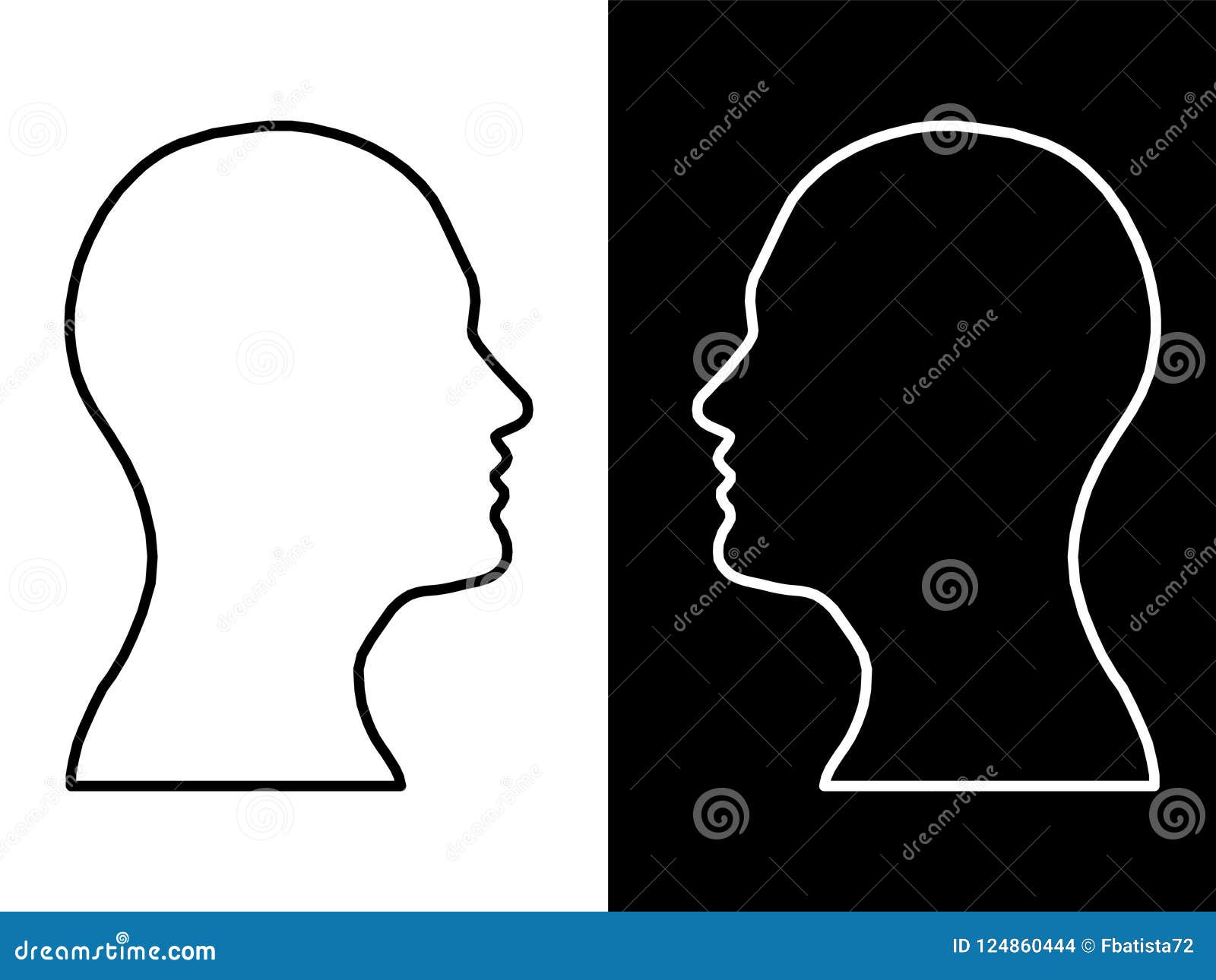 Heads of Two People, Abstract Brain for Concept Idea Stock Illustration ...