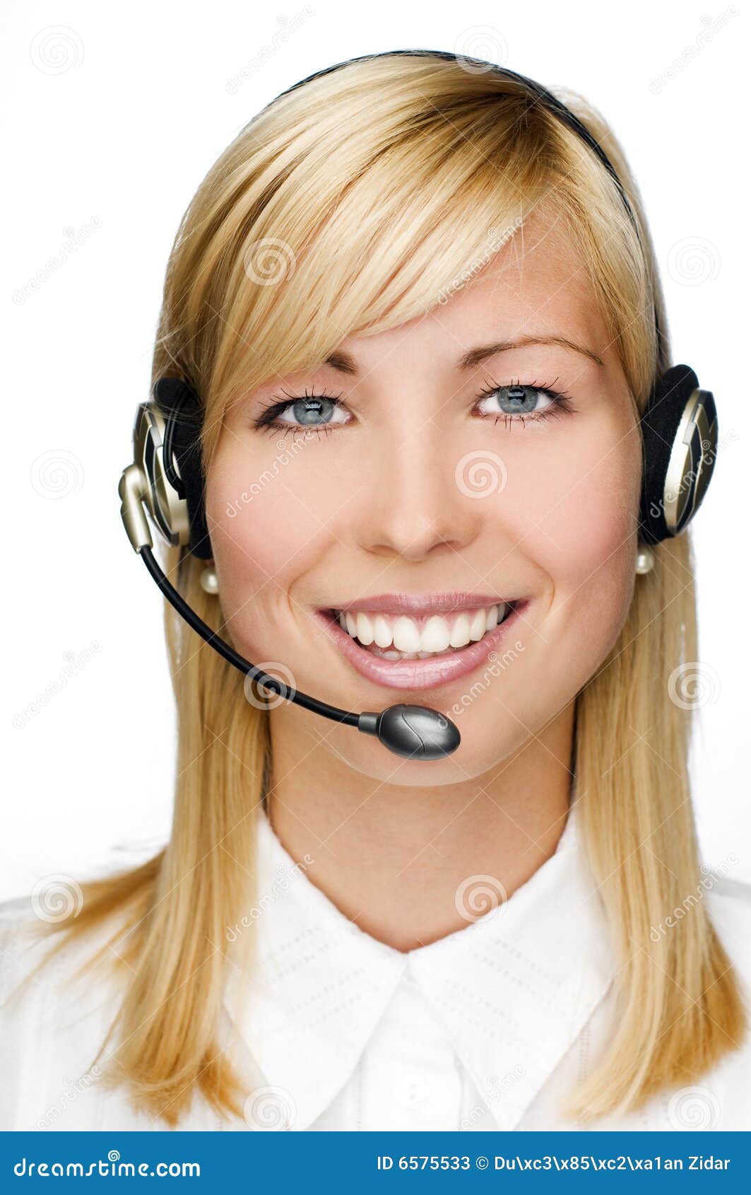 Headset stock image. Image of kind, girl, assistant, head - 6575533