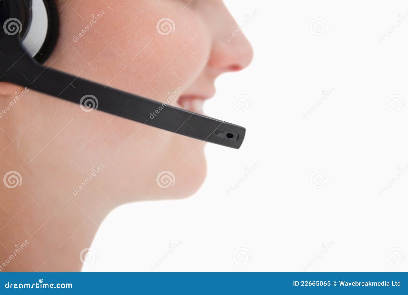 Headset Being Used by Call Center Agent Stock Image - Image of ...