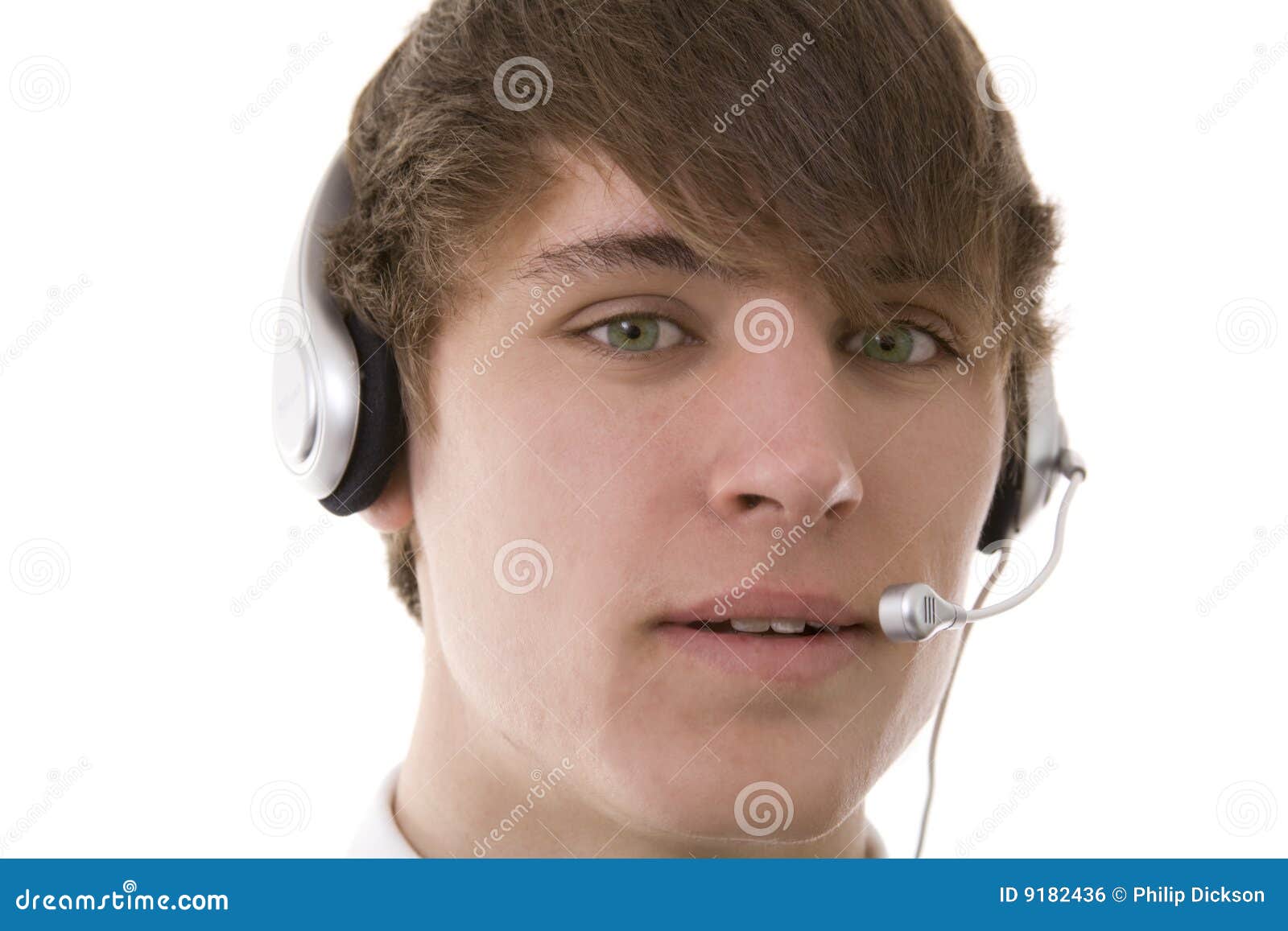 Headset Boy stock photo. Image of support, tele, operator - 9182436