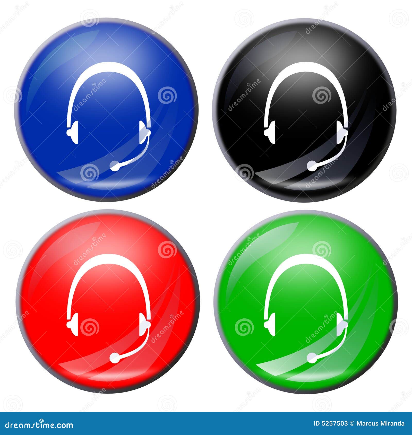 Headset button stock illustration. Illustration of microphone - 5257503