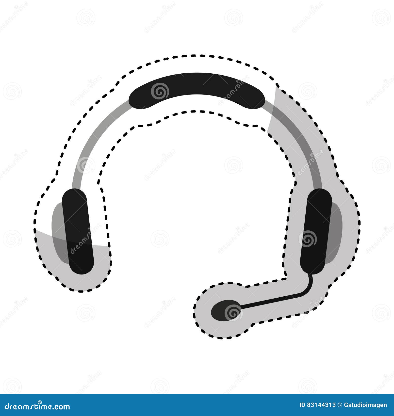Headset call center device stock illustration. Illustration of modern ...