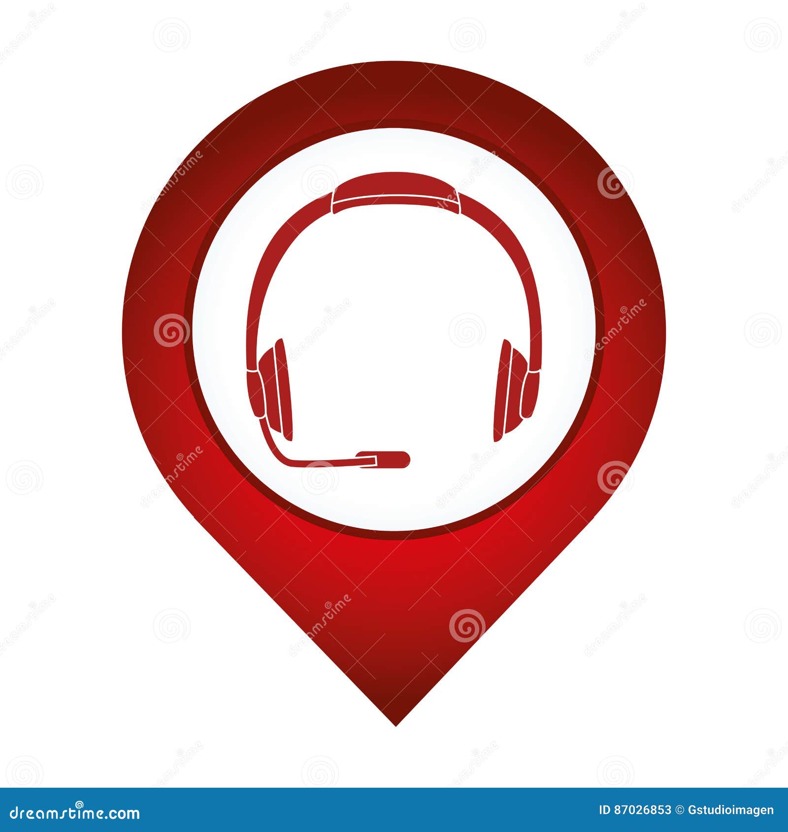 Headset call center device stock vector. Illustration of headphone ...