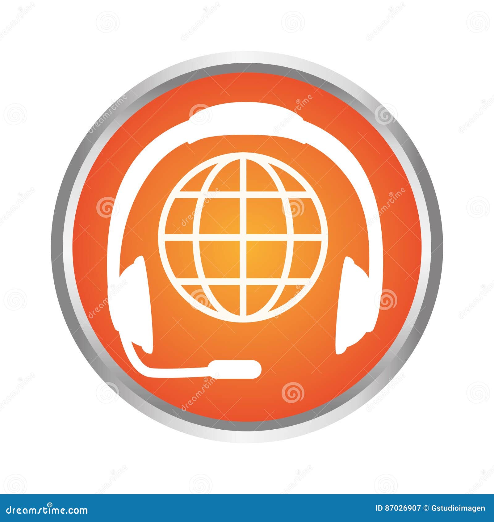 Headset call center device stock vector. Illustration of support - 87026907