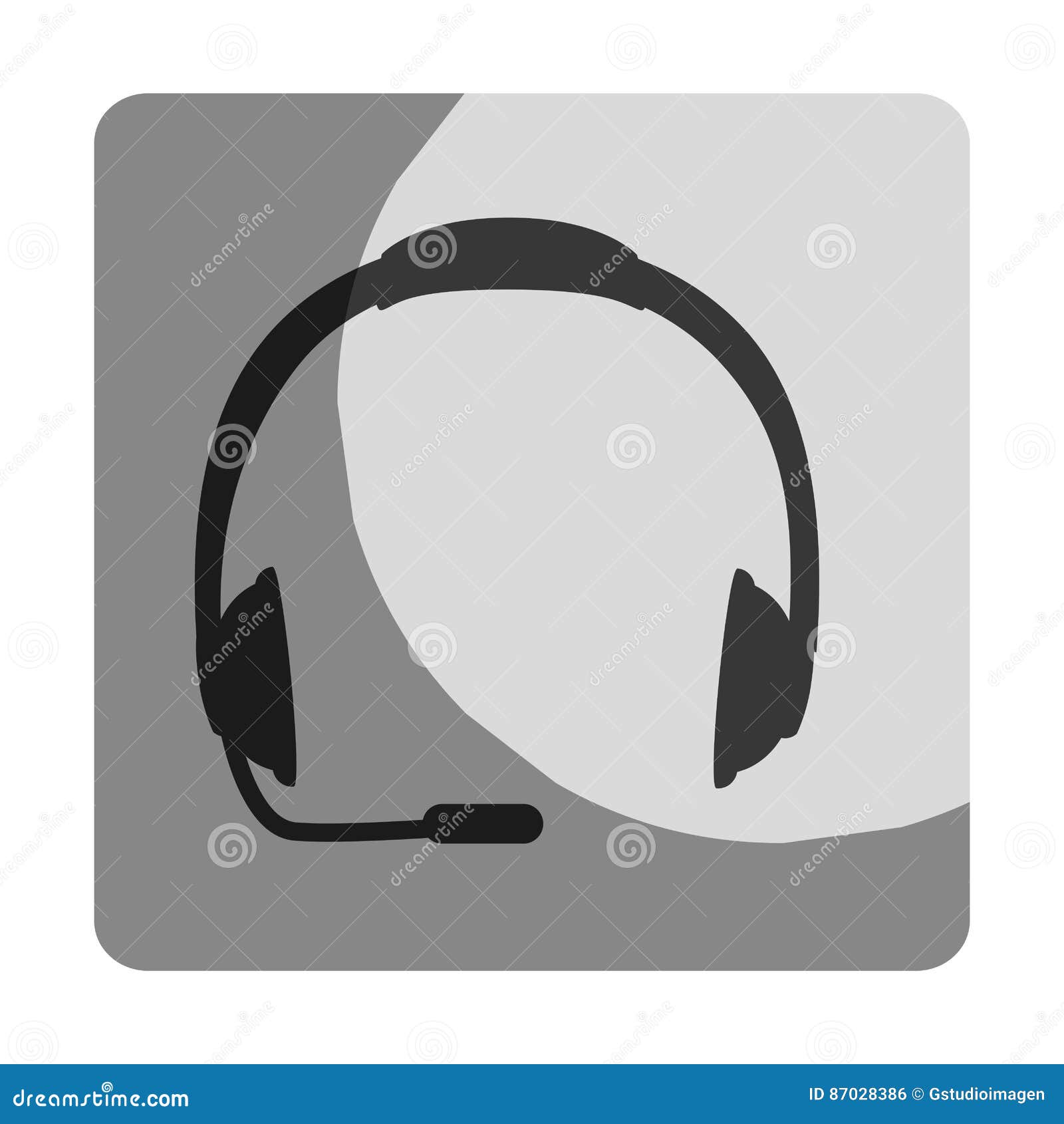 Headset call center device stock vector. Illustration of earphone ...