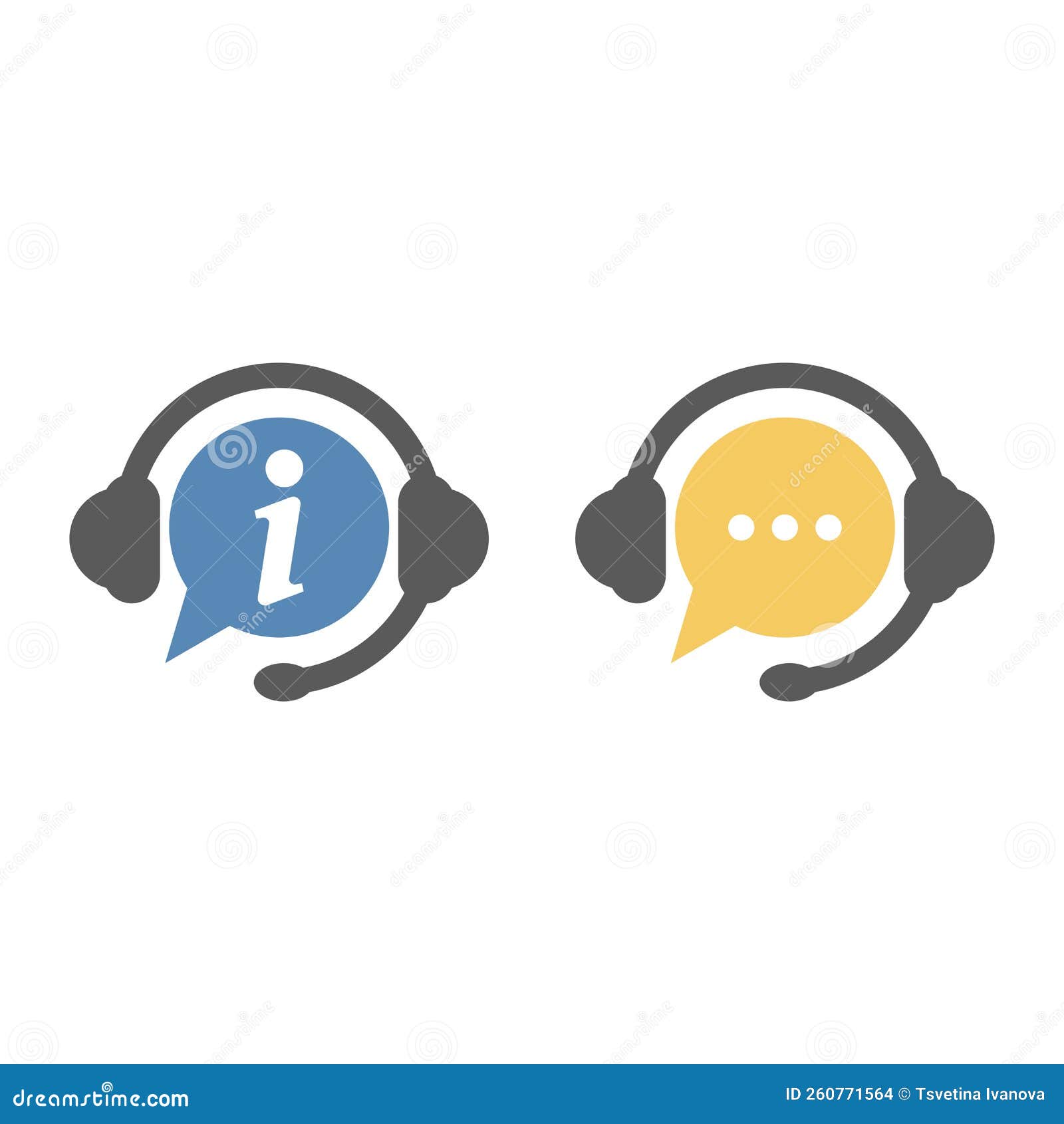 Headset and Chat Bubble Info and Help Vector Icon Stock Vector ...