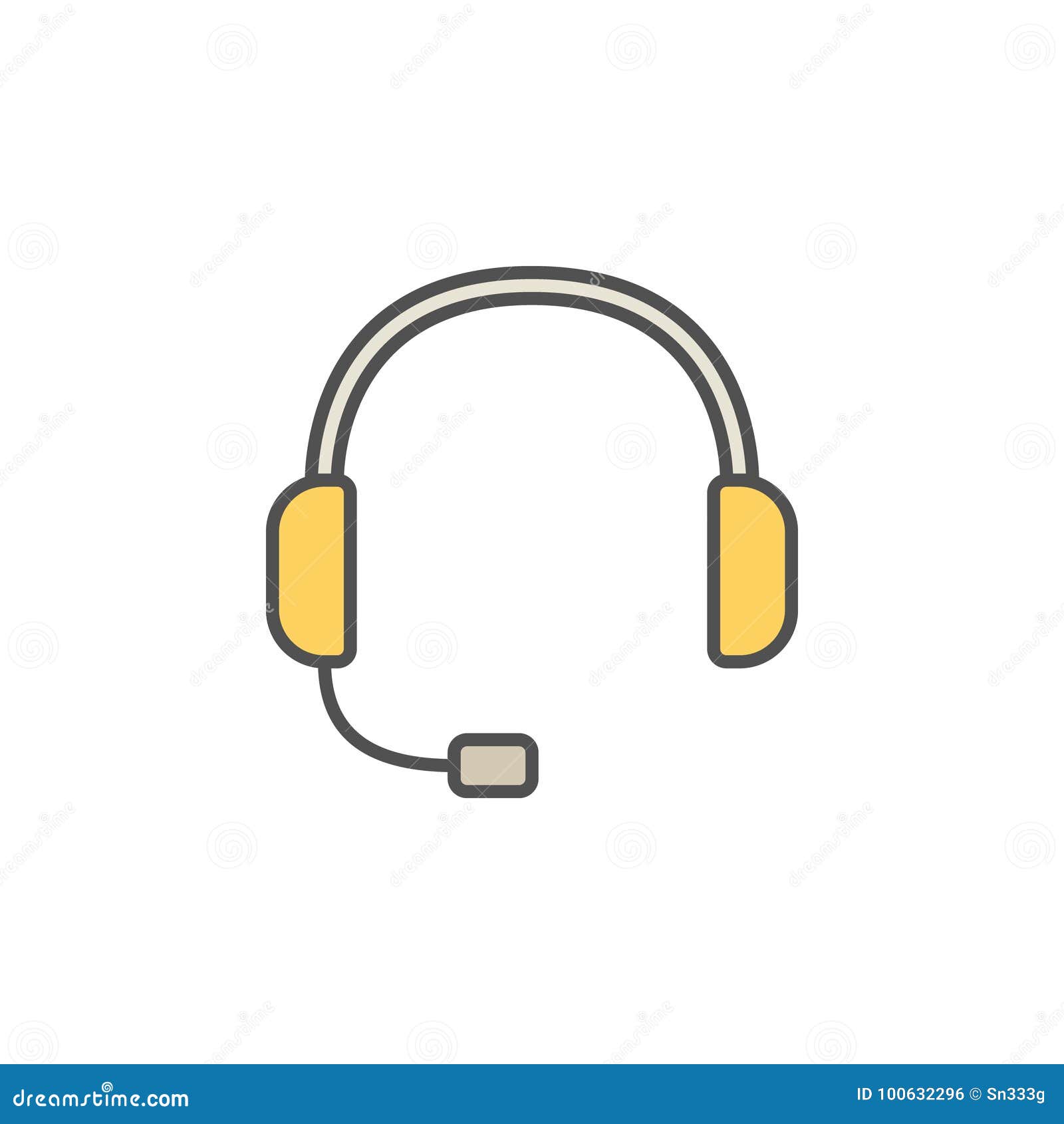 Headset Colorful Icon - Vector Customer Service and Support Sign Stock ...