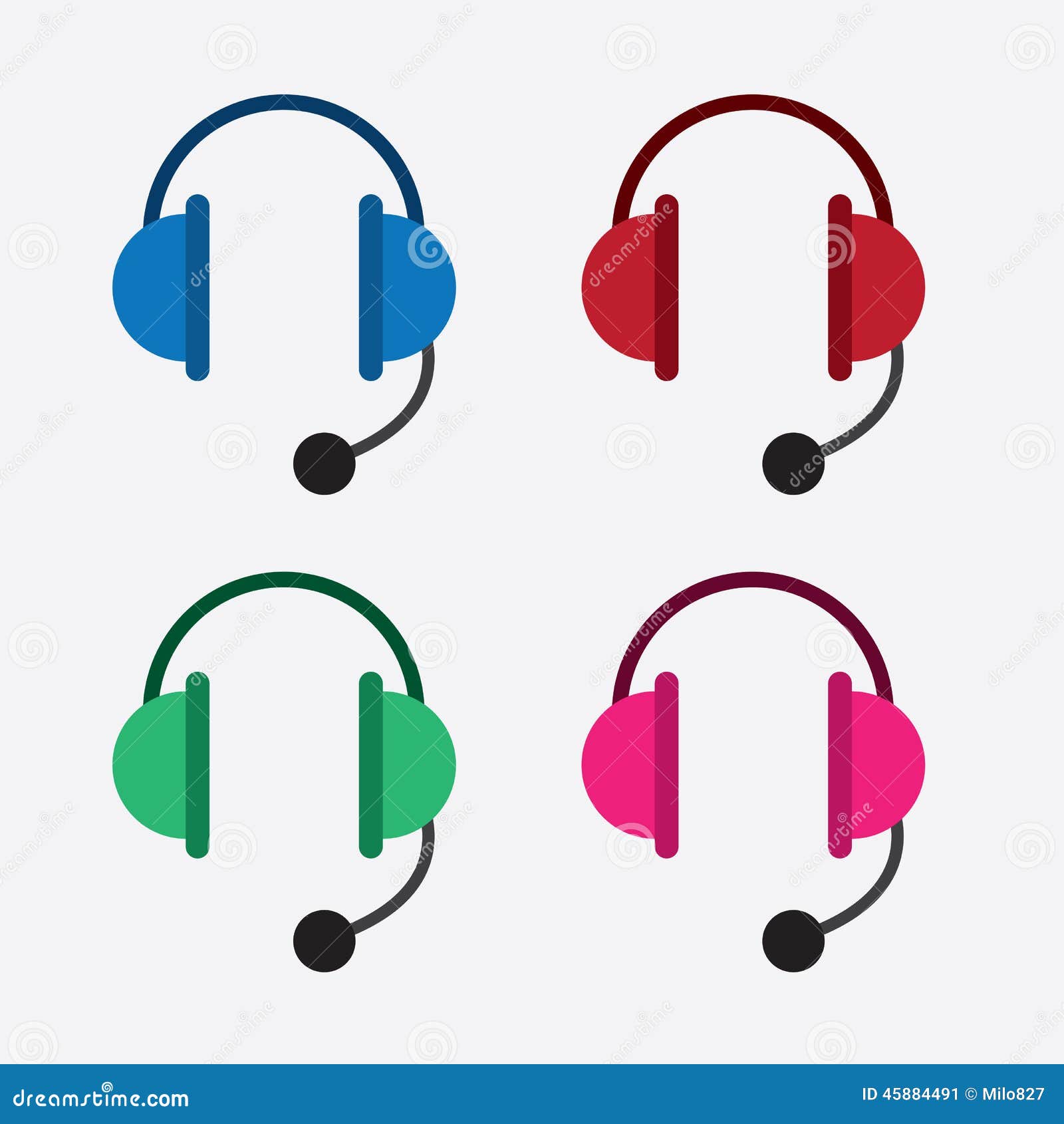 Headset Colors stock vector. Illustration of equipment - 45884491