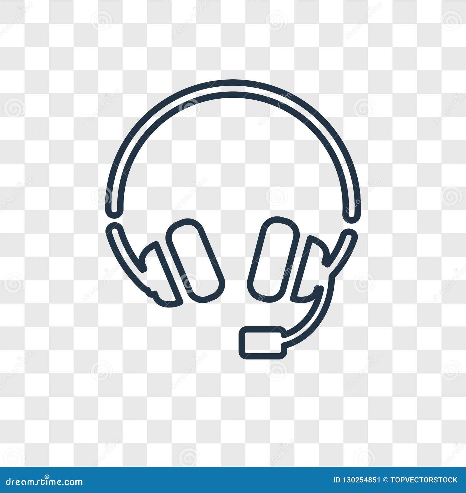 Headset Concept Vector Linear Icon Isolated on Transparent Background ...