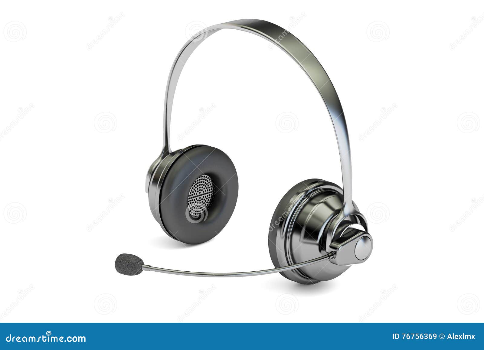 Headset, 3D rendering stock illustration. Illustration of isolated ...