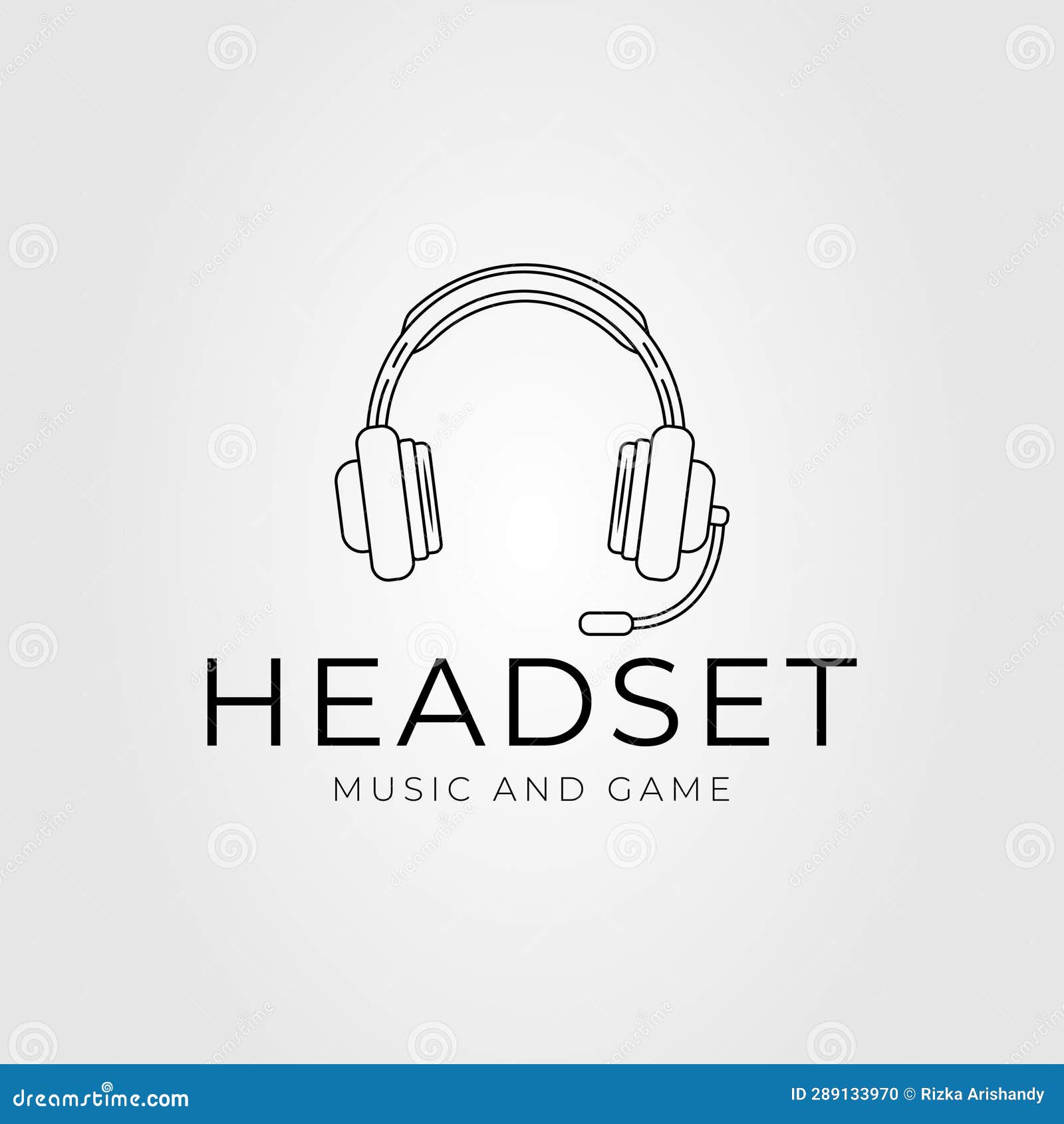 Headset or Earphone Line Art Logo Vector Illustration Design. Stock ...