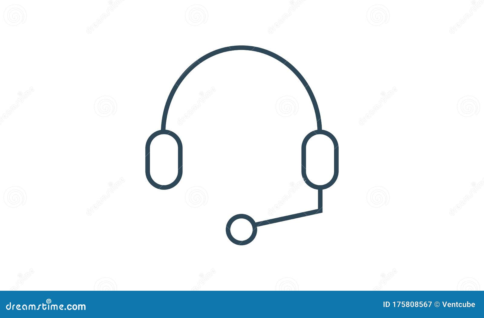 The Headset Icon Support Symbol Flat Vector Image Stock Illustration ...