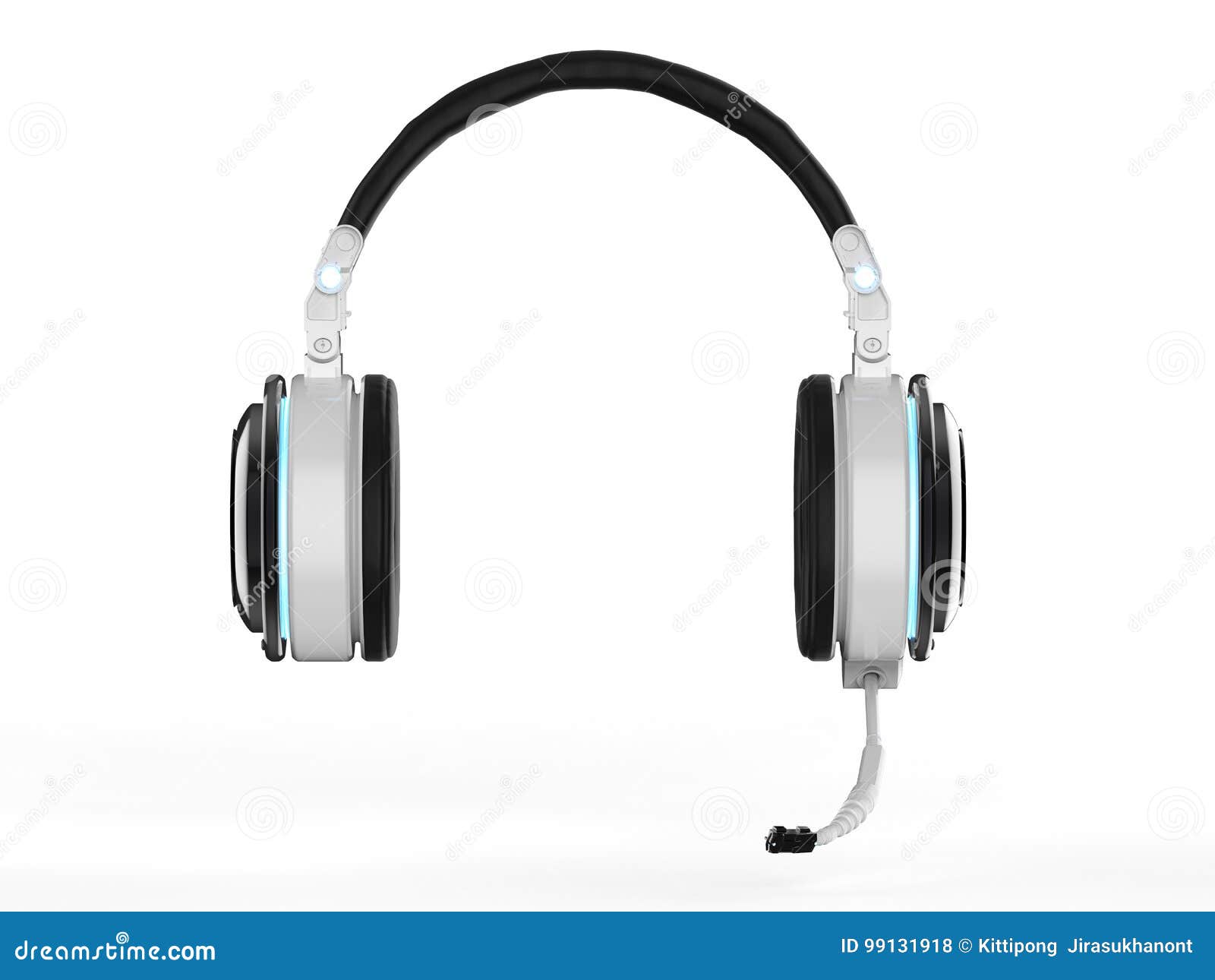 Headset or Headphones with Microphone Stock Illustration - Illustration ...