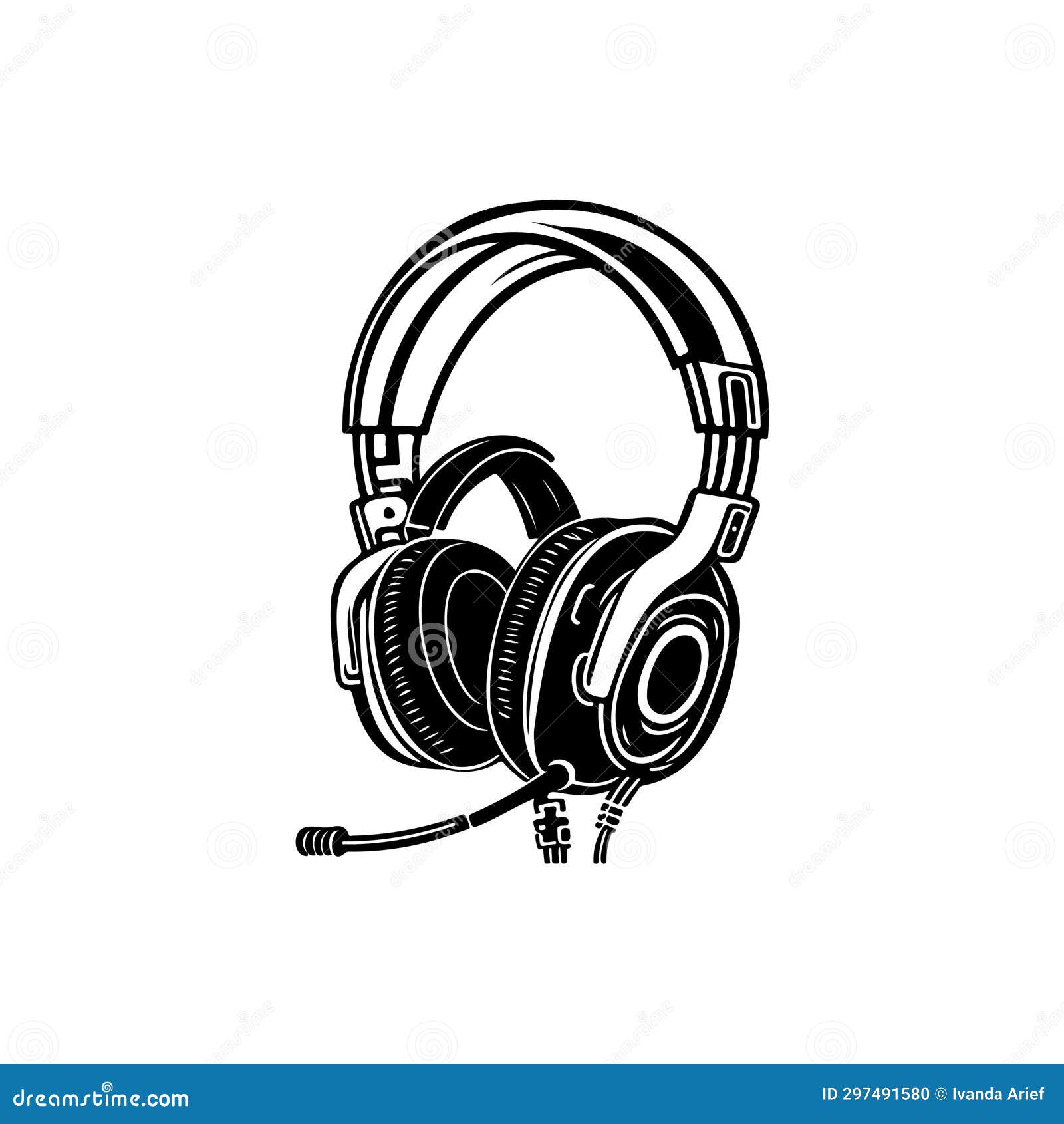 Headset Icon Hand Draw Black Colour Podcast Logo Symbol Perfect Stock ...