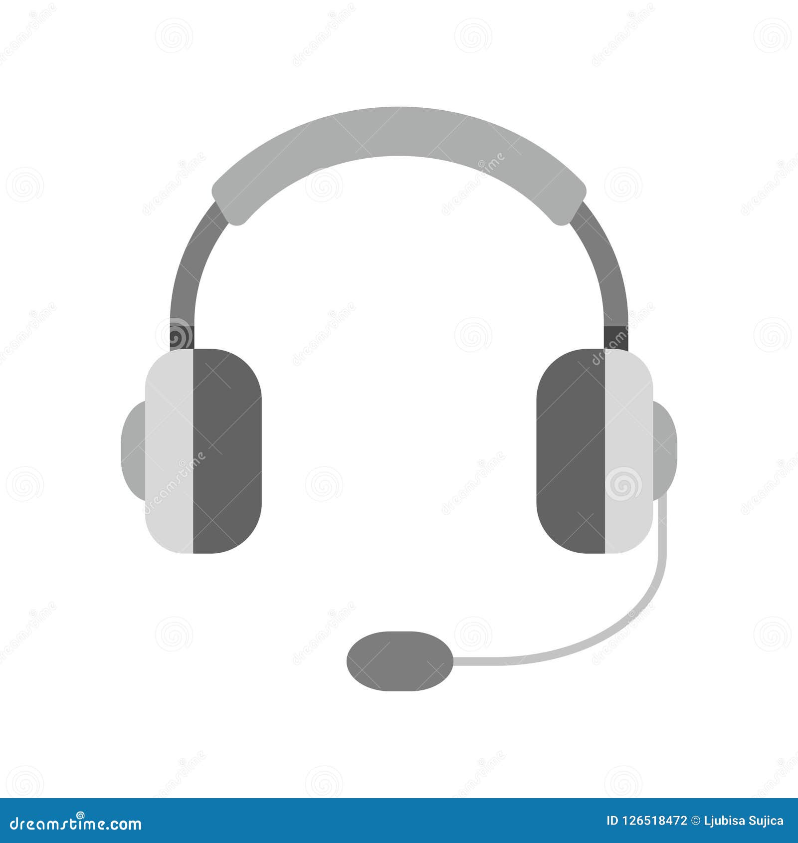 Headset Icon, Headphone Simple Vector Icon Stock Illustration ...