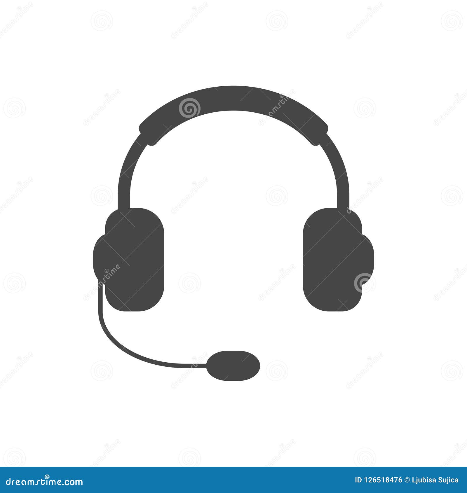 Headset Icon, Headphone Simple Vector Icon Stock Illustration ...