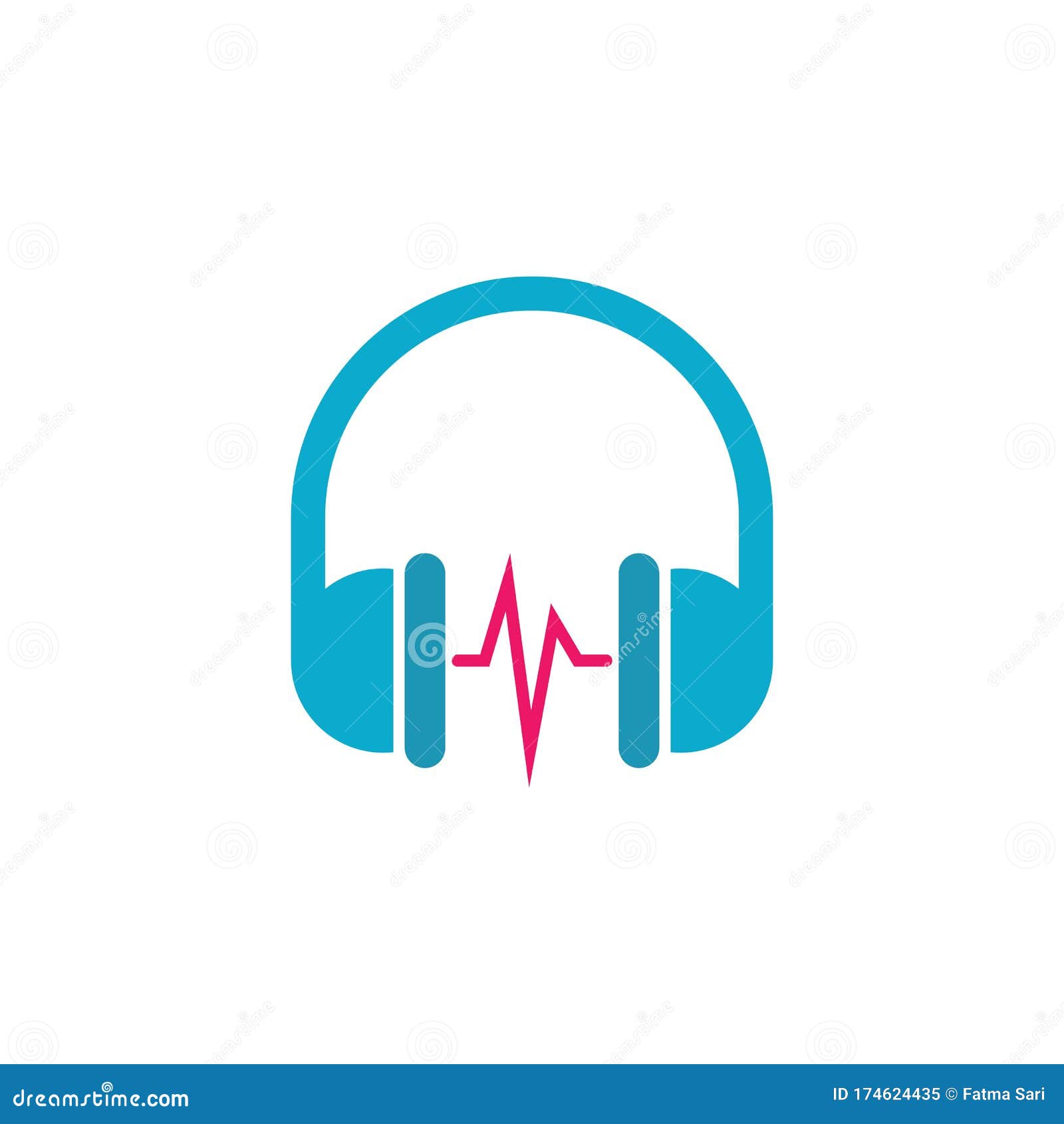 Headset icon logo vector stock vector. Illustration of vector - 174624435