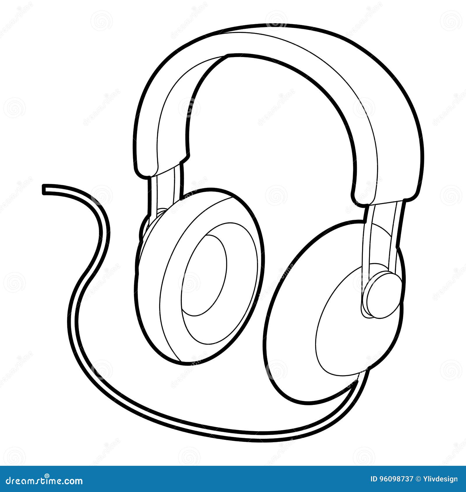 Headset Icon, Outline Style Stock Vector - Illustration of line ...