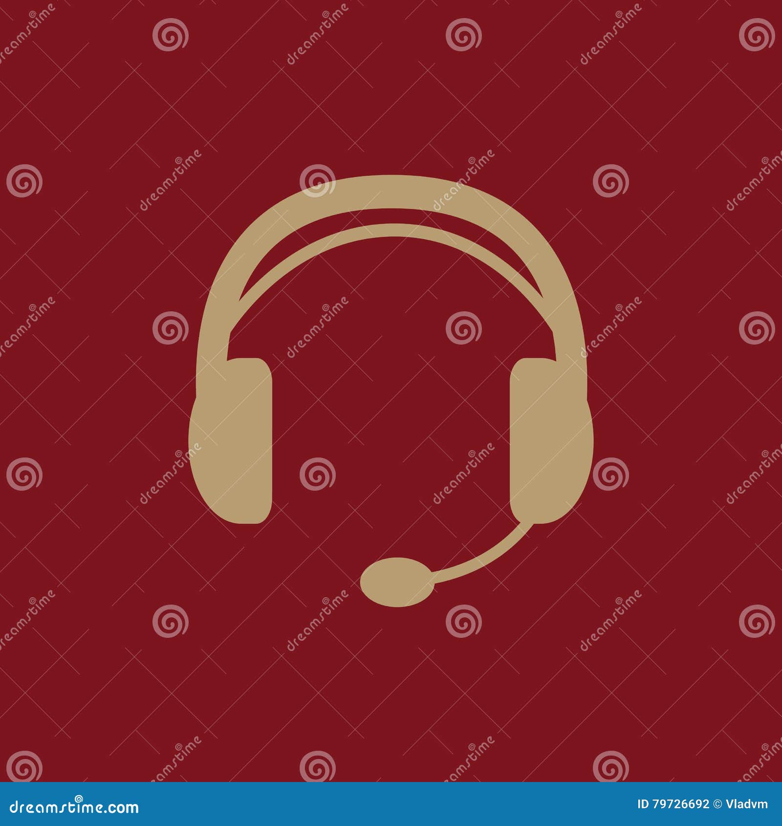 The Headset Icon. Support Symbol Stock Vector - Illustration of ...