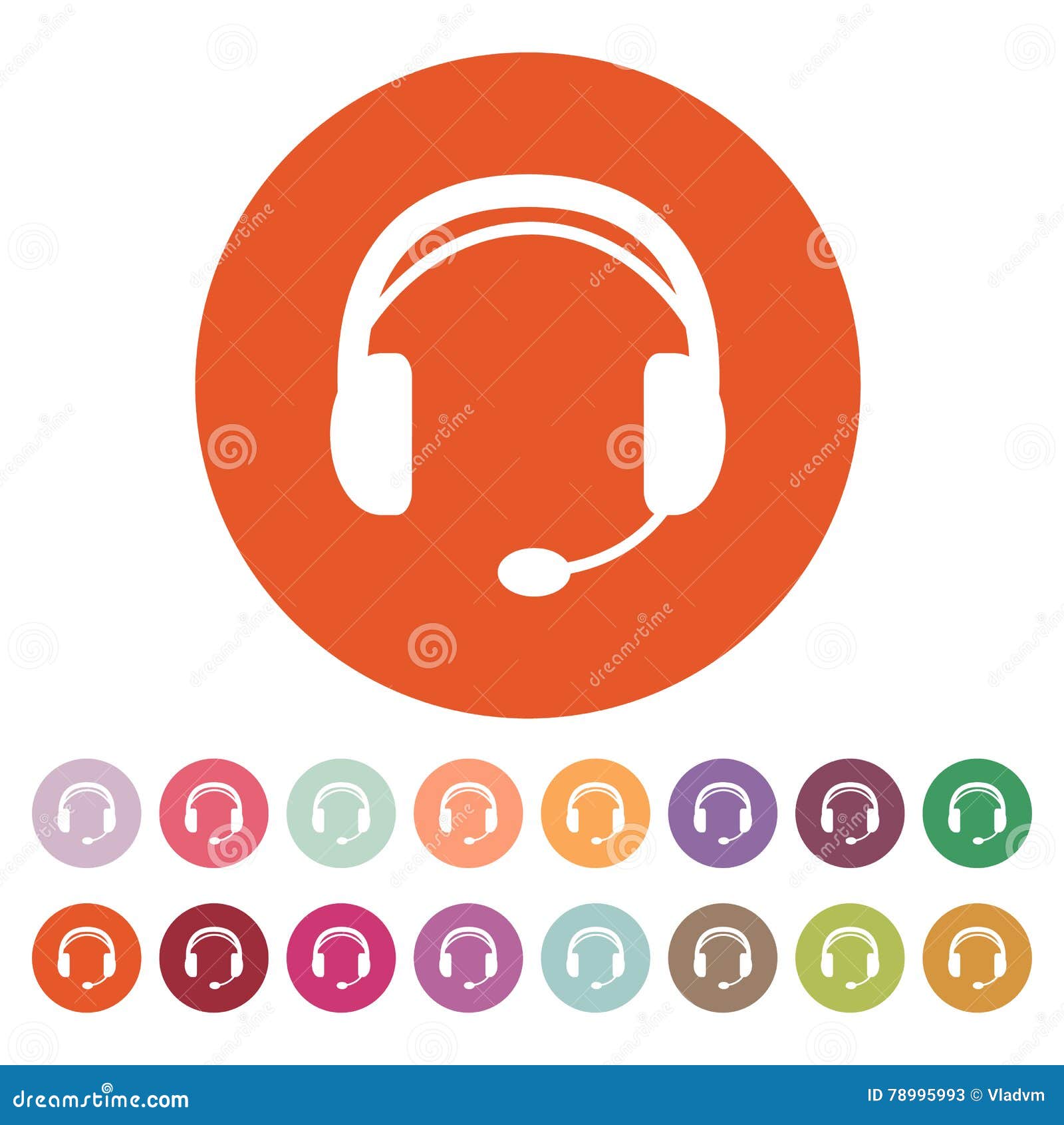 The Headset Icon. Support Symbol Stock Vector - Illustration of center ...
