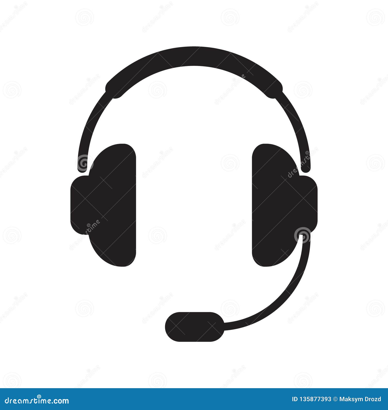 Headset Icon Vector Isolated Stock Illustration - Illustration of ...