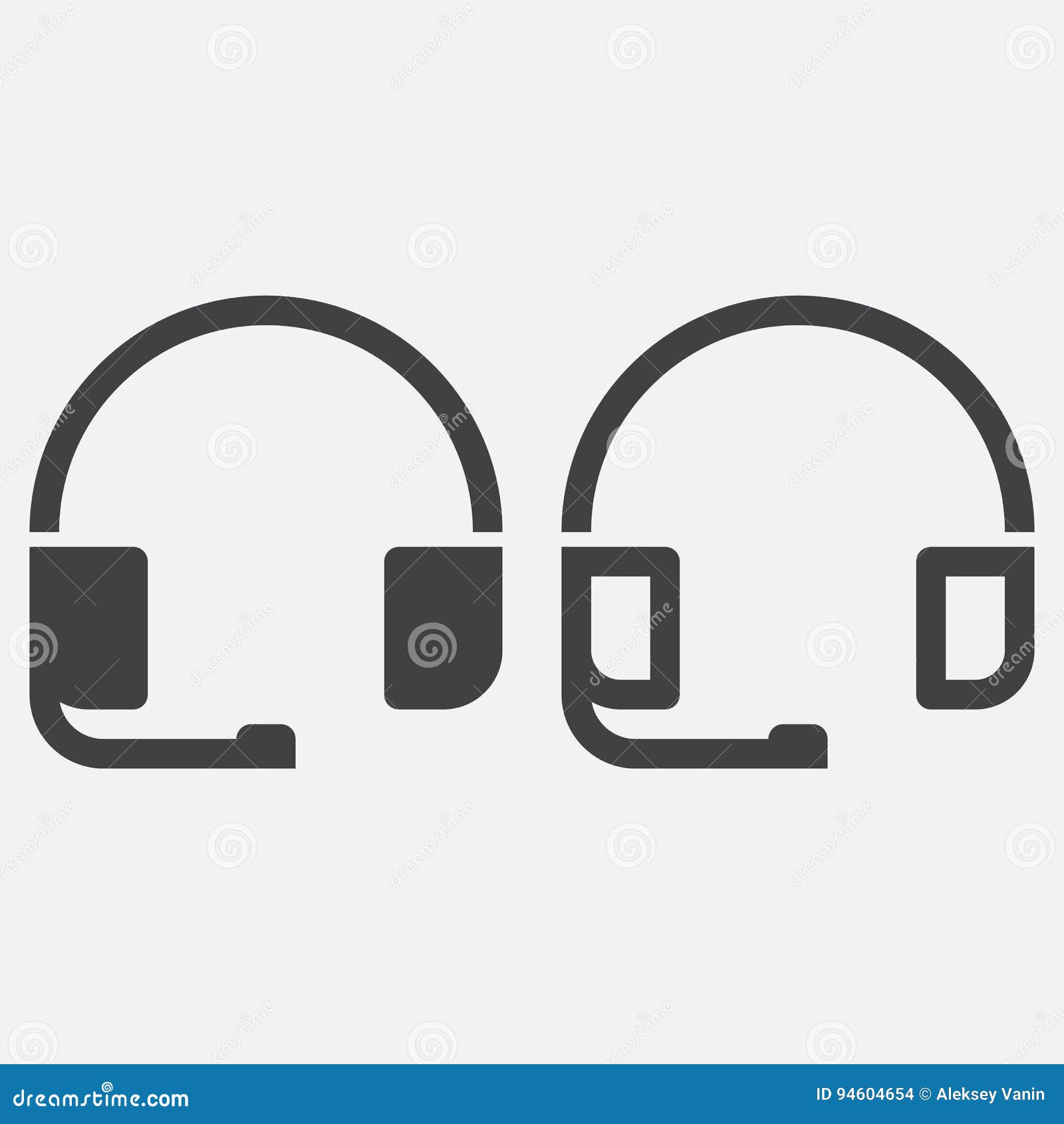Headset Icon Vector Isolated on White. Stock Vector - Illustration of ...