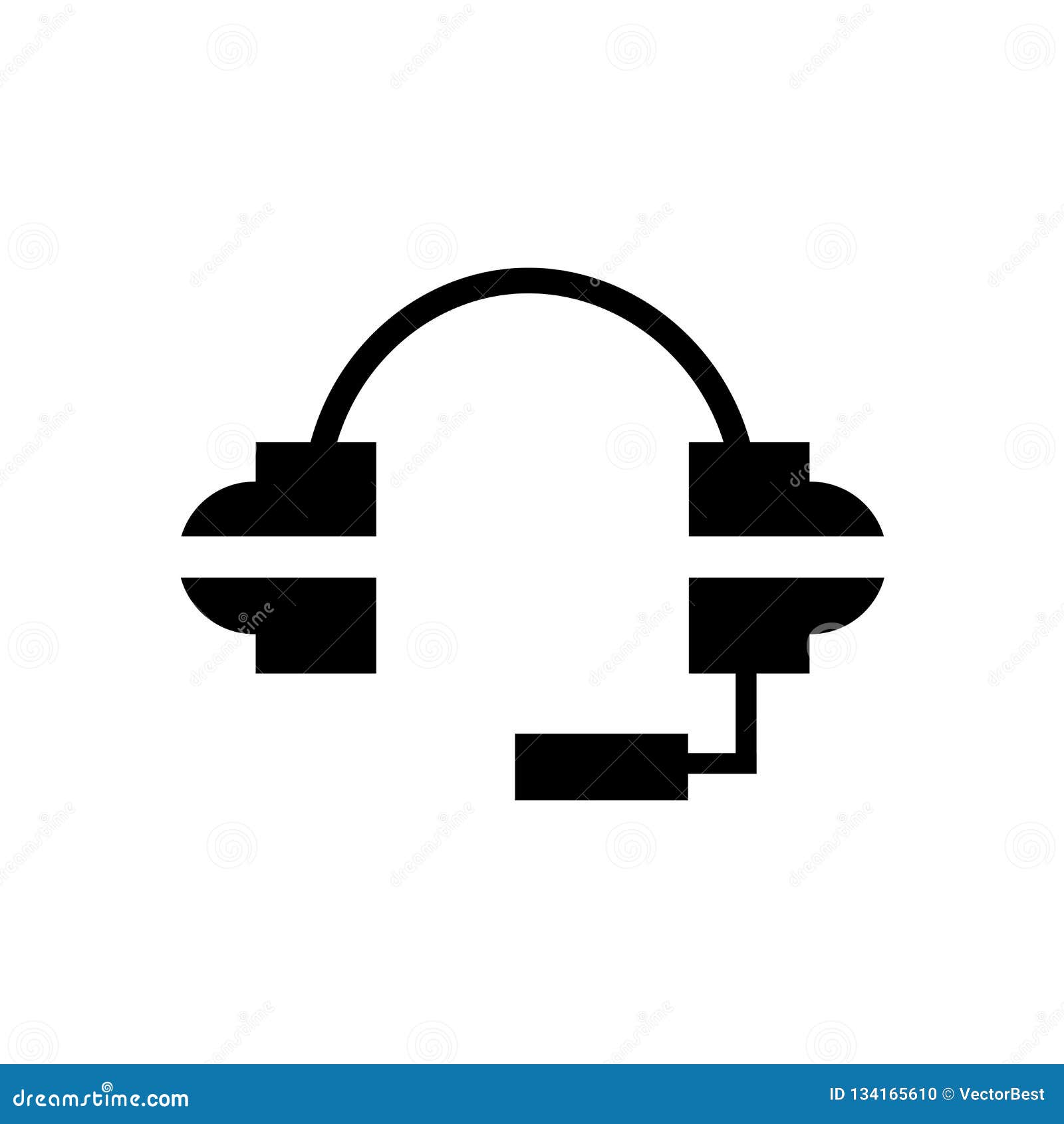 Headset Icon Vector Sign and Symbol Isolated on White Background ...