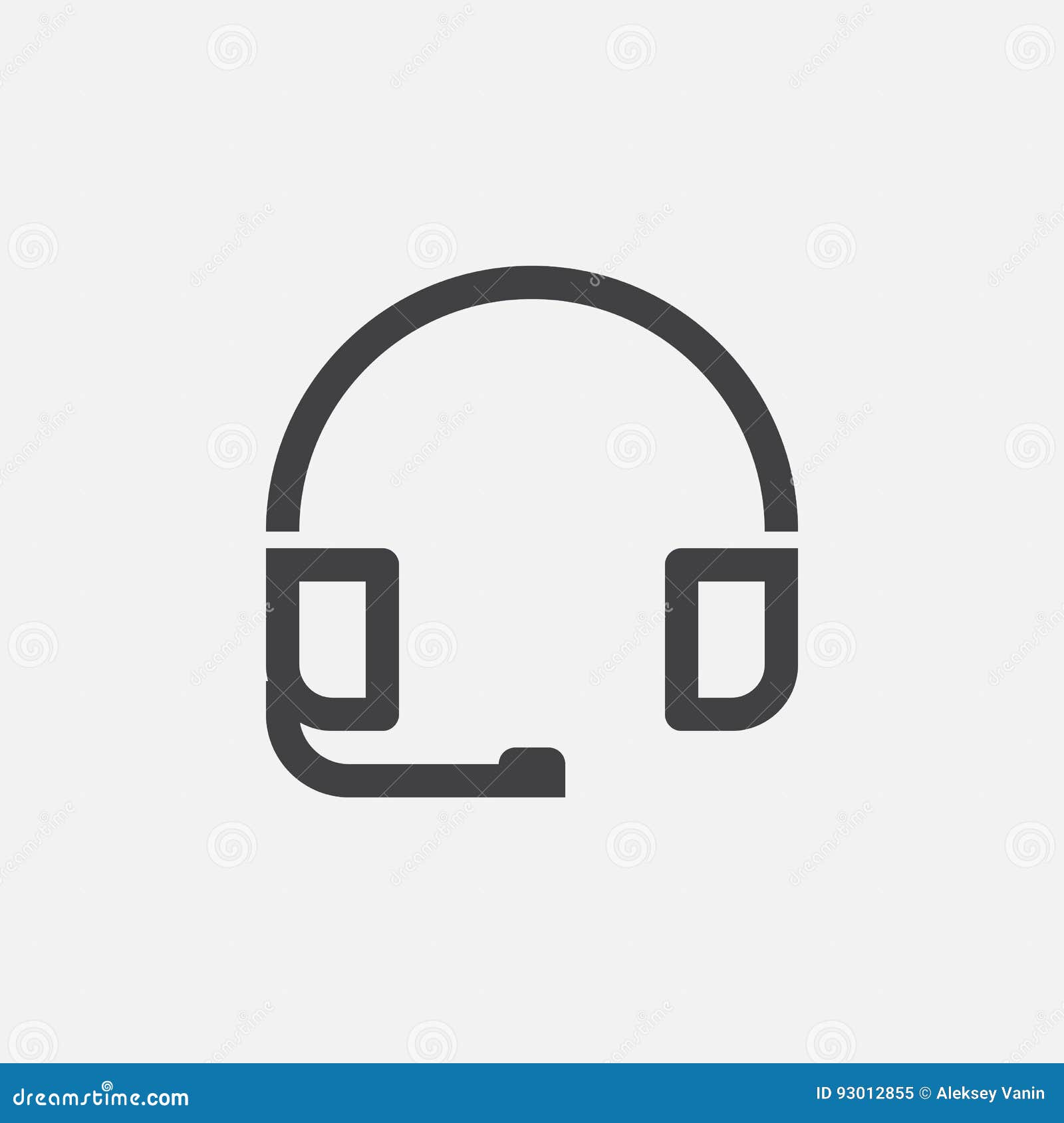 Headset Icon, Vector Logo, Linear Pictogram Isolated on White, Pixel ...