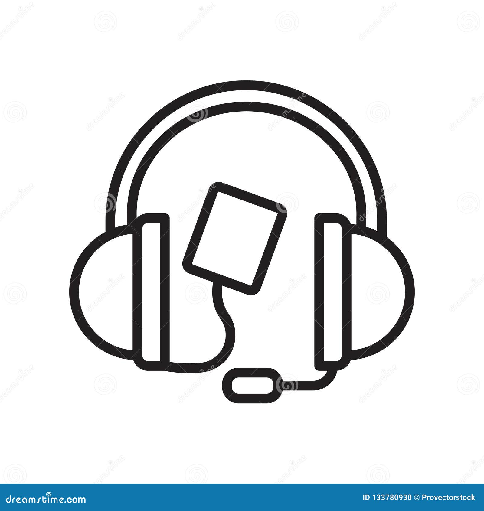 Headset Icon Vector Sign and Symbol Isolated on White Background Stock ...