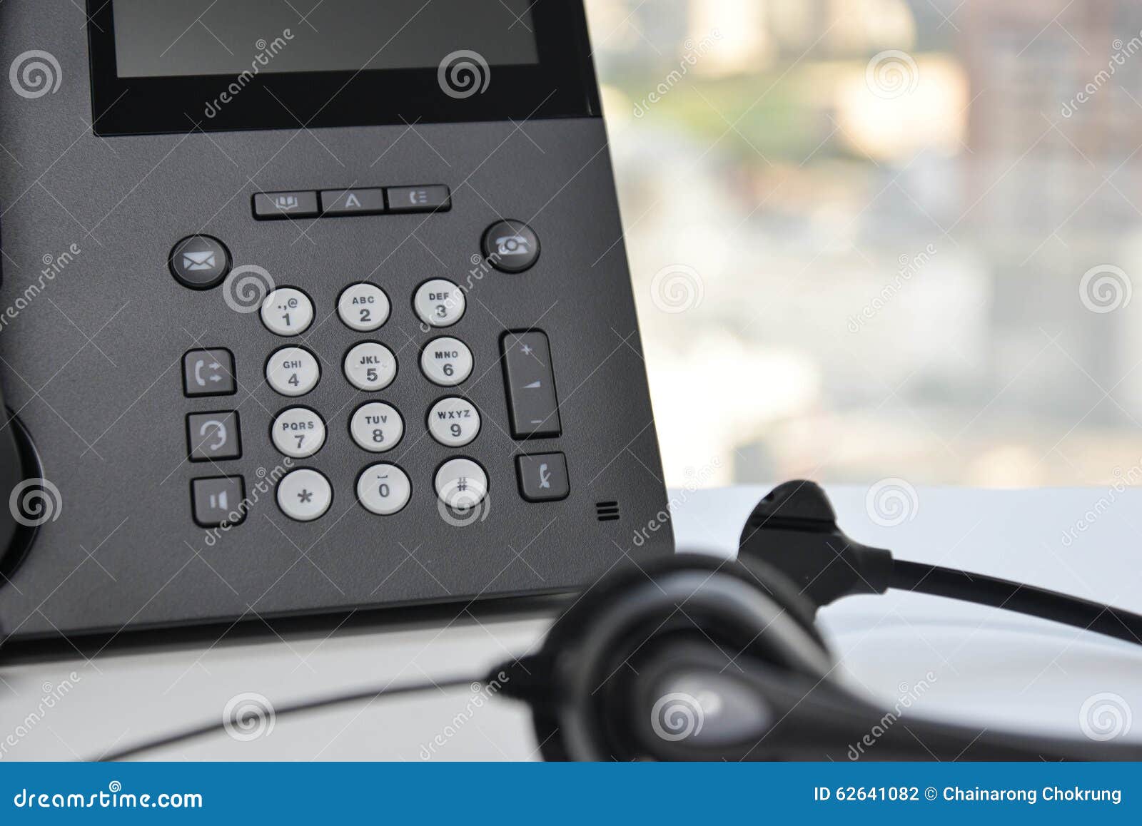 Headset and the IP Phone stock photo. Image of call, headset - 62641082