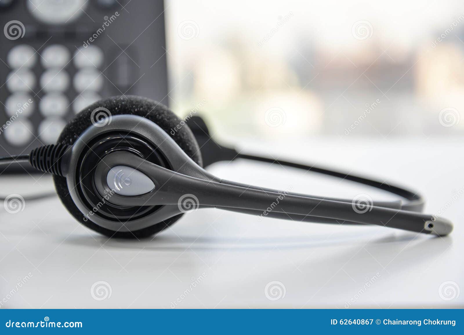 Headset and the IP Phone stock image. Image of device - 62640867