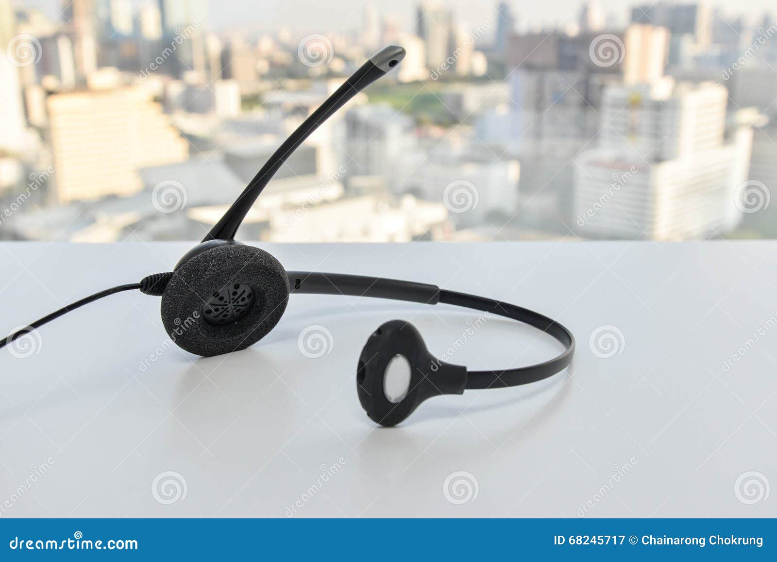 Headset of IP Phone stock image. Image of communication - 68245717