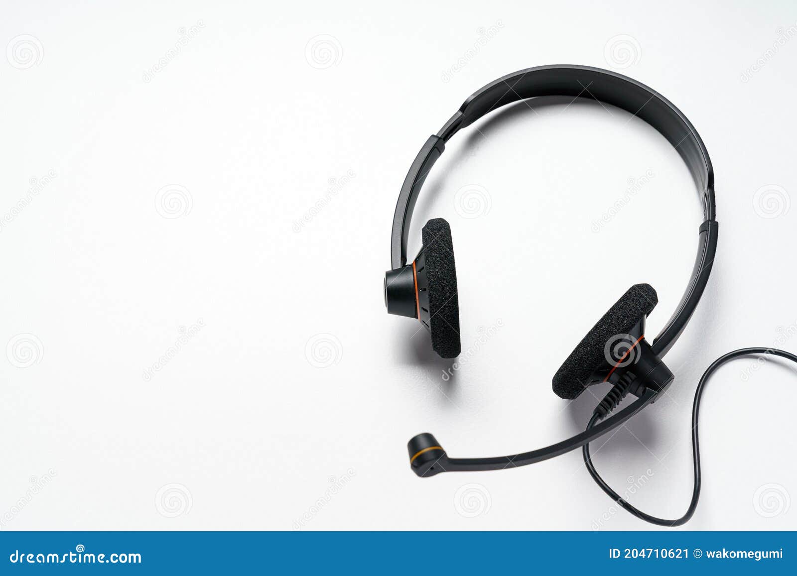 Headset Isolated on White Background Stock Image - Image of headphone ...