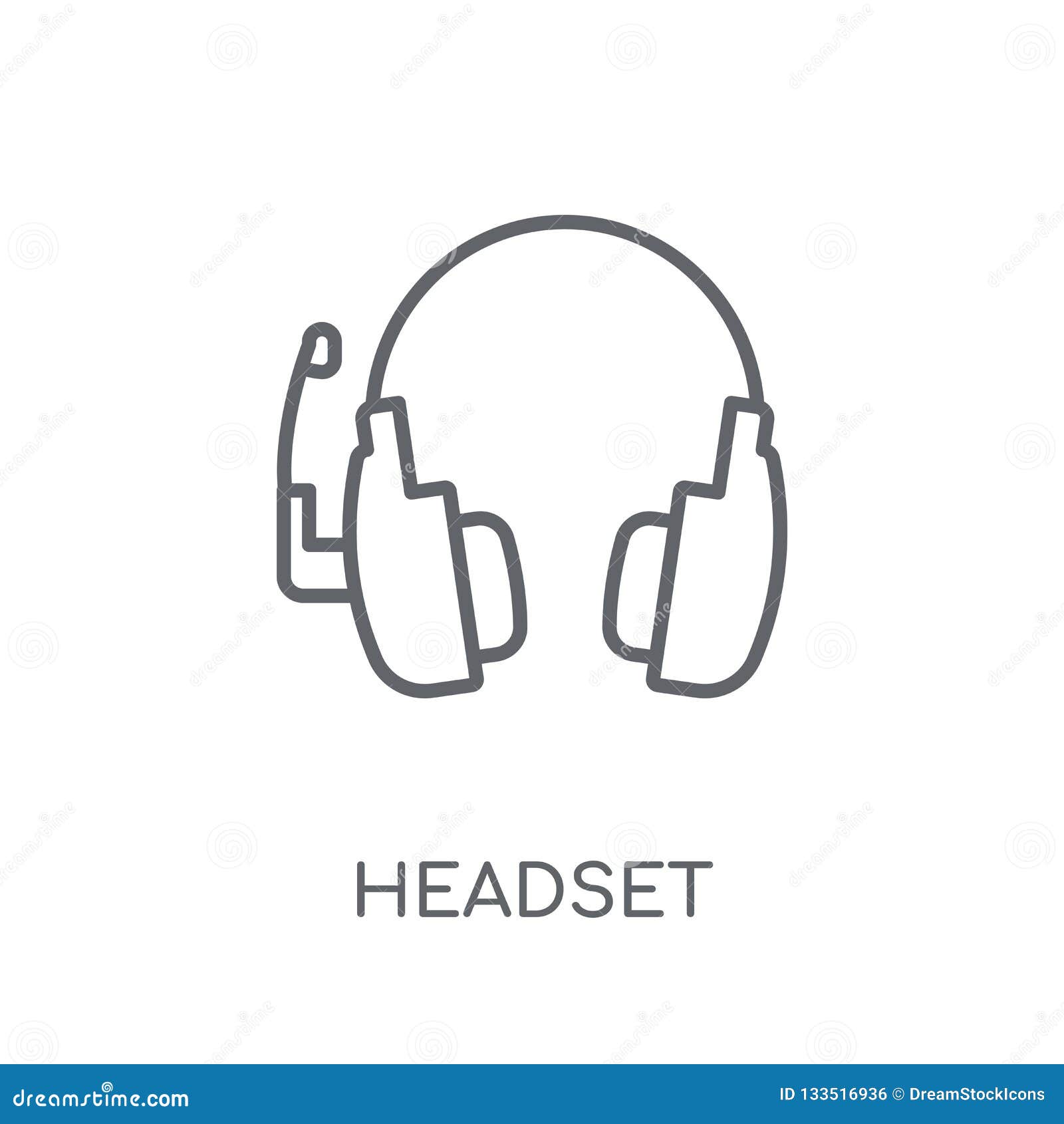 Headset Linear Icon. Modern Outline Headset Logo Concept on Whit Stock ...