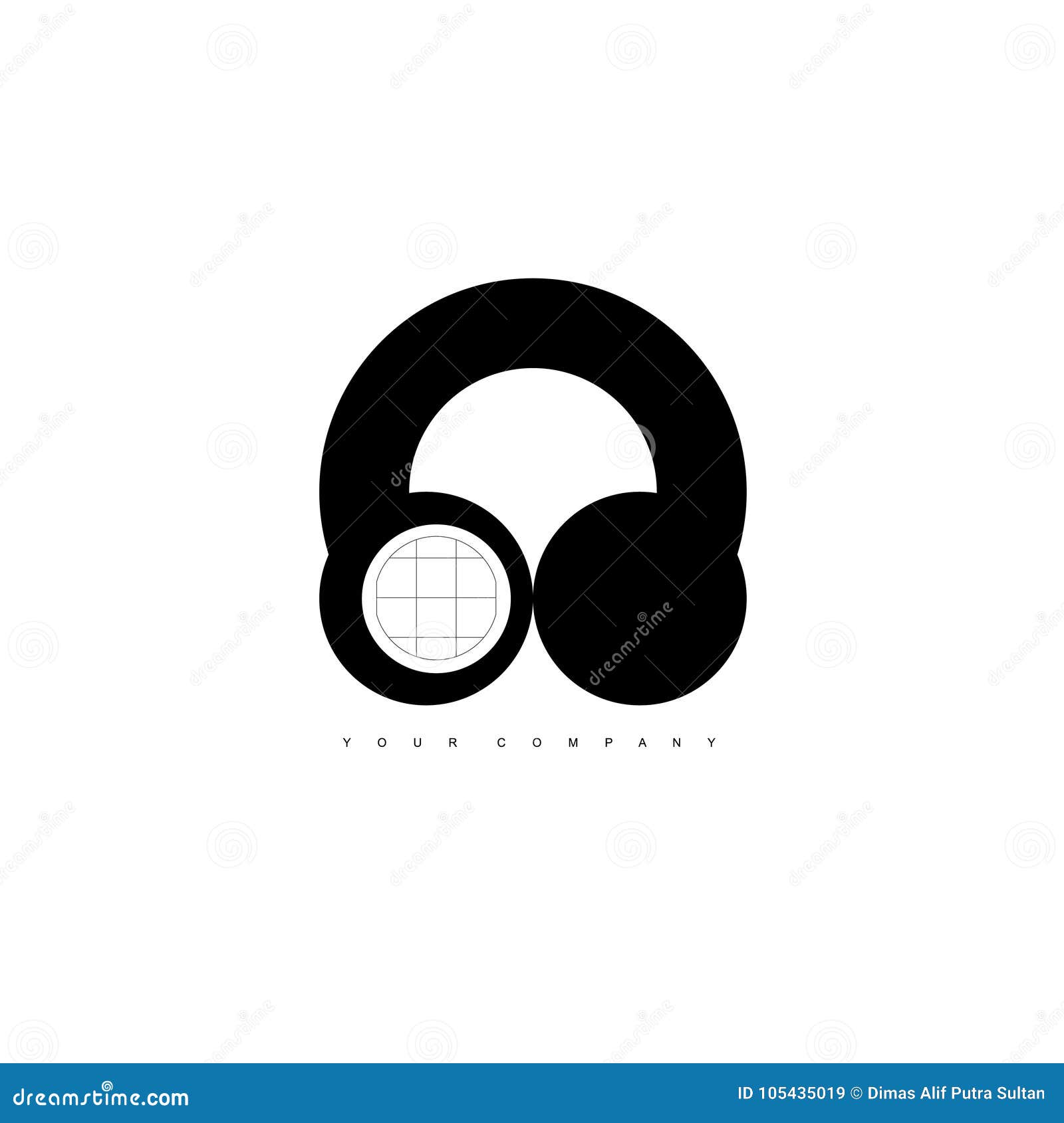 Headset Logo Design with Simple Concept Stock Illustration ...