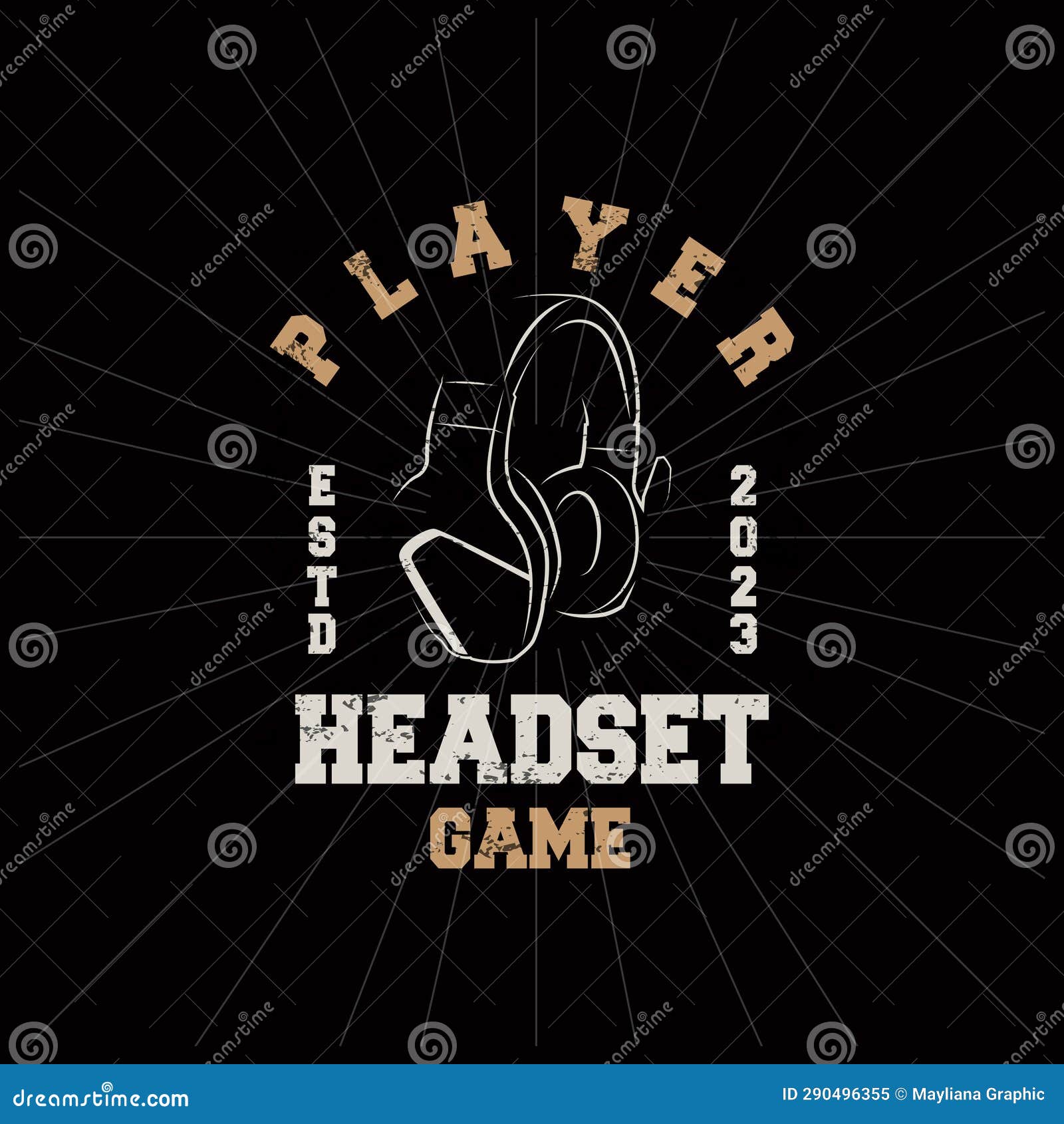 Headset Logo Design Simple Headset Gamer Illustration Template Stock ...