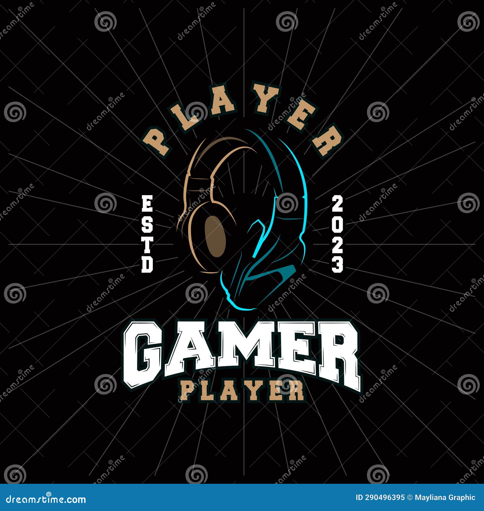 Headset Logo Design Simple Headset Gamer Illustration Template Stock ...