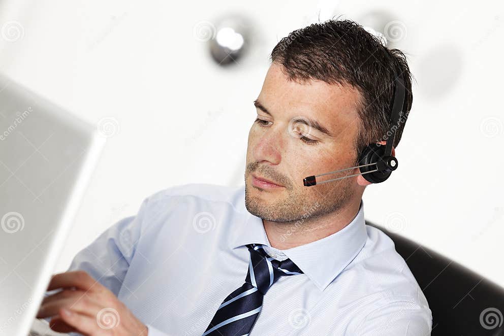 Headset man stock photo. Image of consultant, environment - 20831714