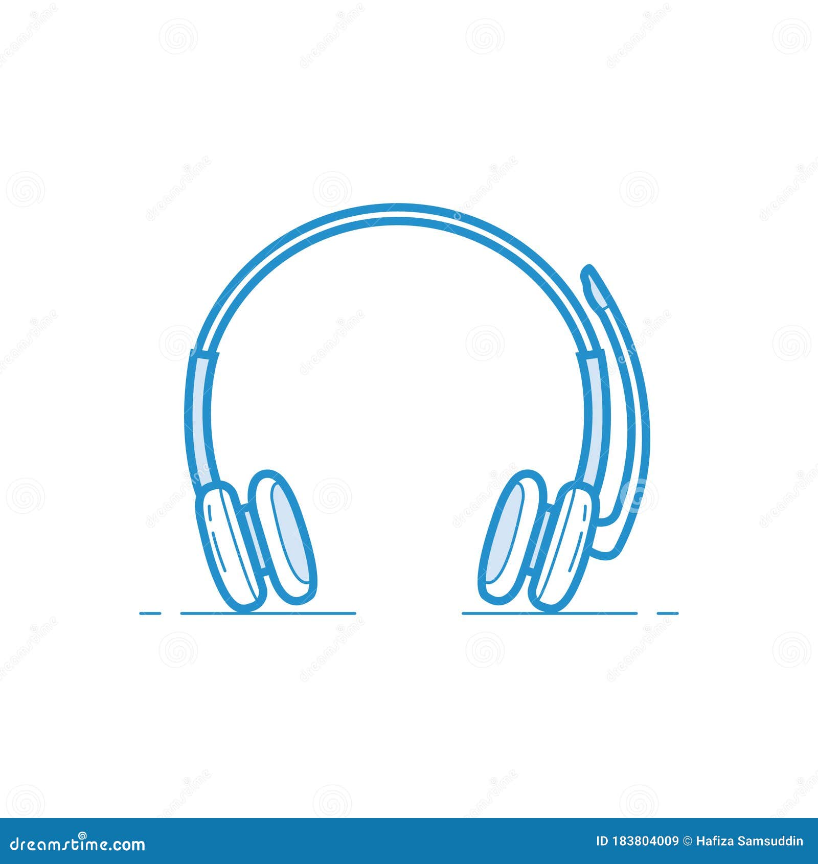 Headset with Mic. Vector Illustration Decorative Background Design ...