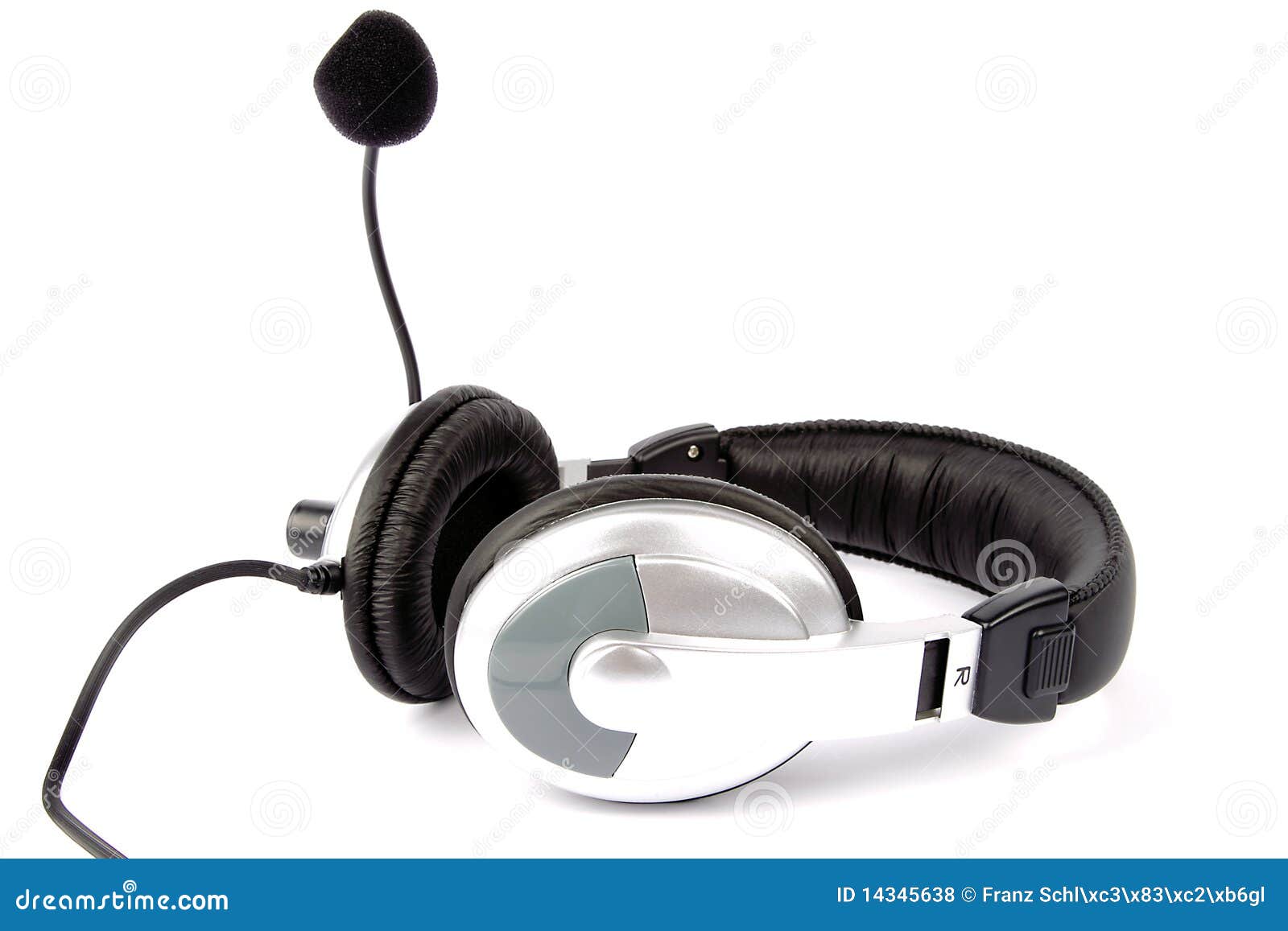 Headset and microphone stock photo. Image of sound, headband - 14345638