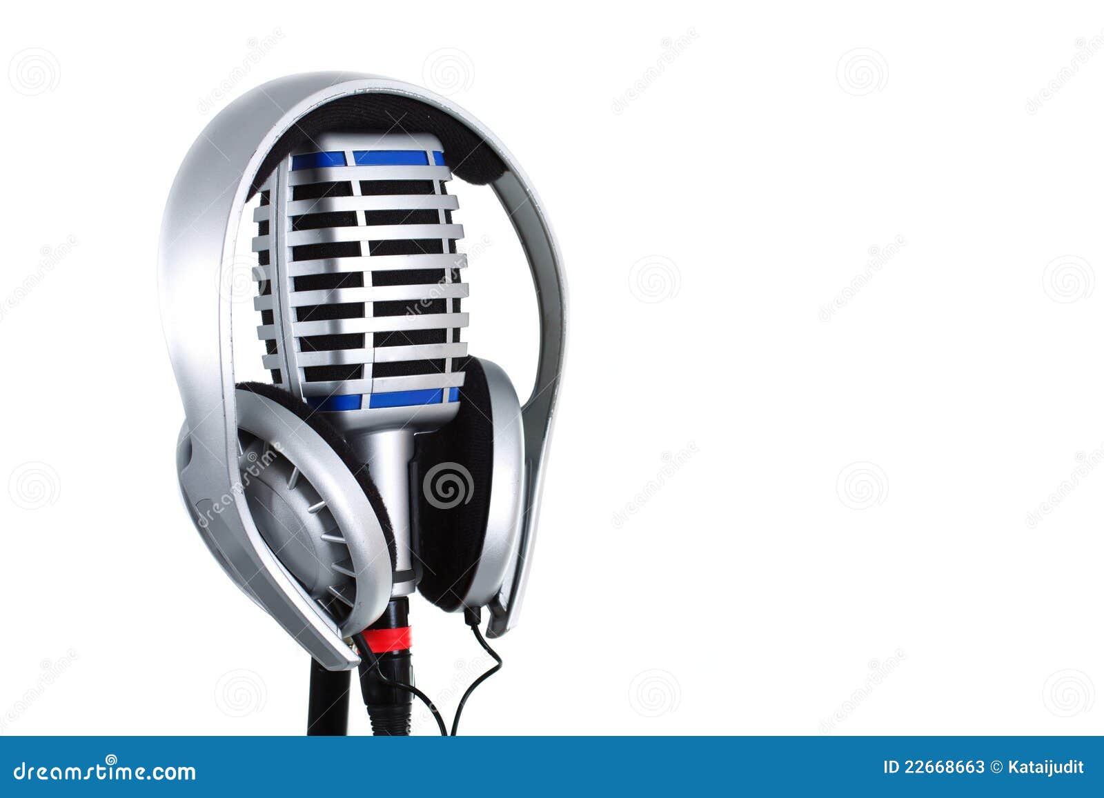 Headset on microphone stock image. Image of headphones - 22668663